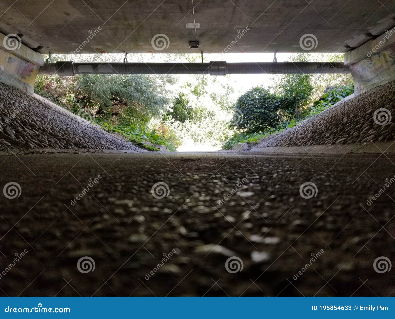 Laying Under a Underpass stock image. Image of tunnel - 195854633