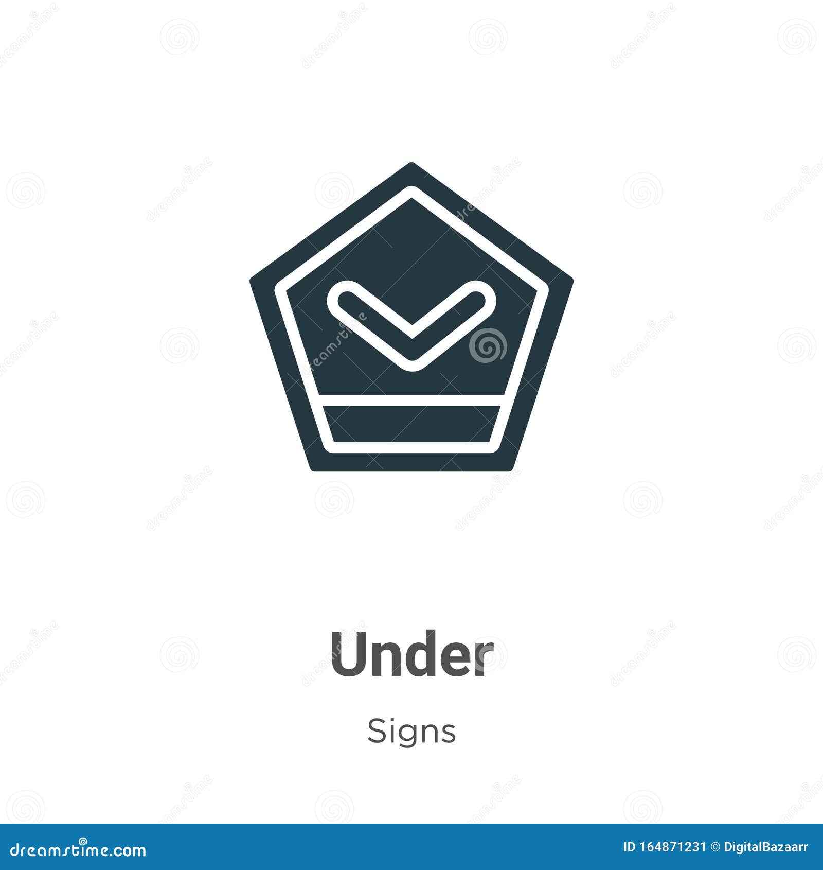 Under Vector Icon on White Background. Flat Vector Under Icon Symbol ...