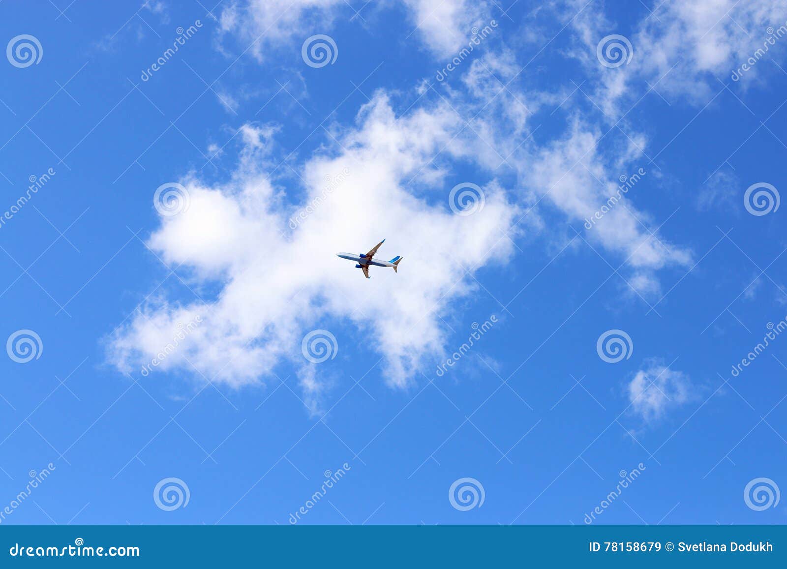 Under View of Modern Passenger Airliner Stock Image - Image of ...