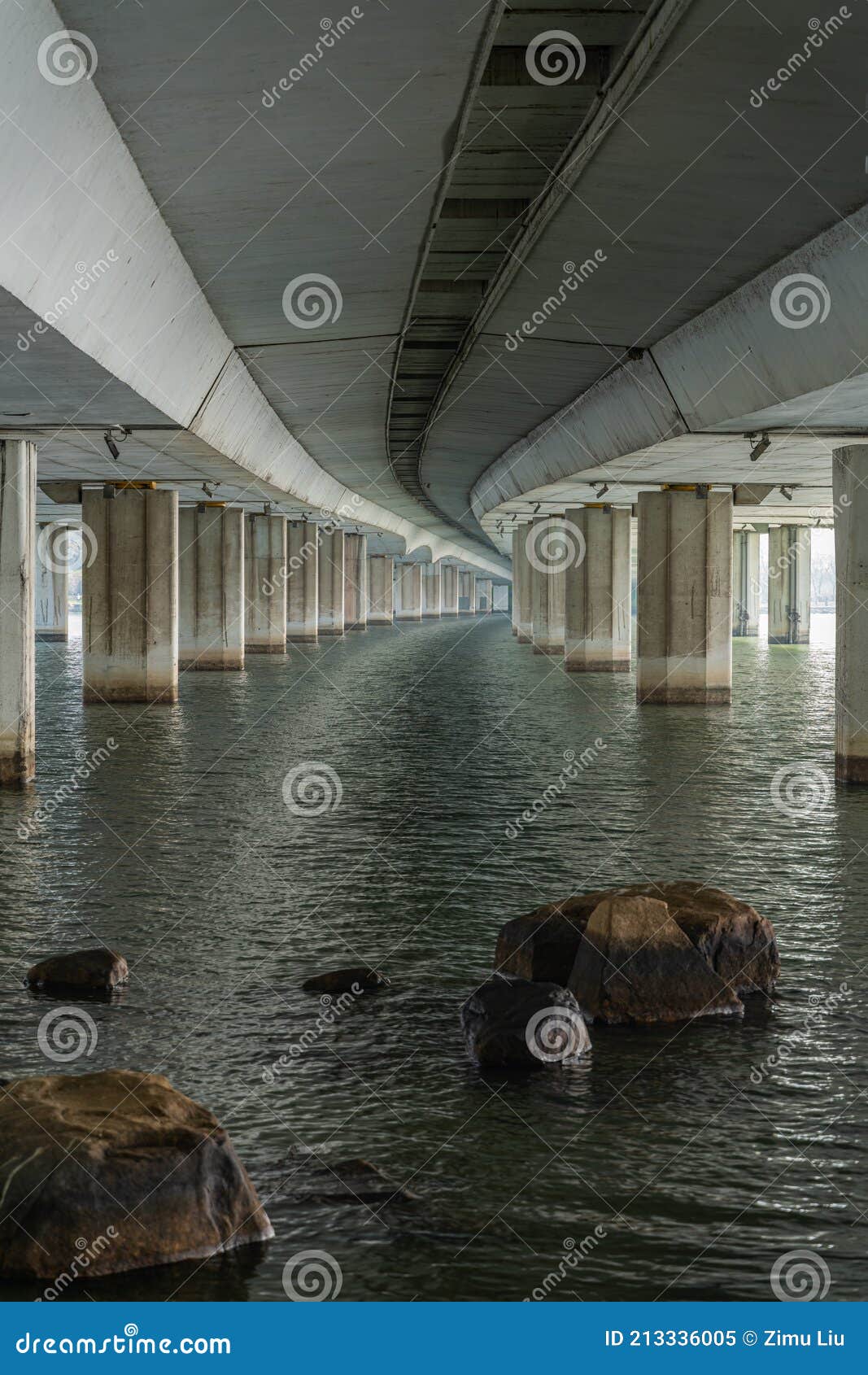 Under View of a Modern Road Bridge Stock Image - Image of steel ...