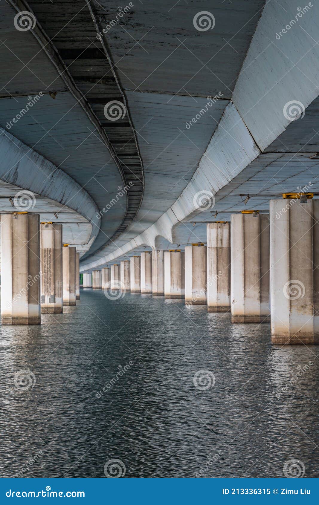 Under View of a Modern Road Bridge Stock Image - Image of installing ...