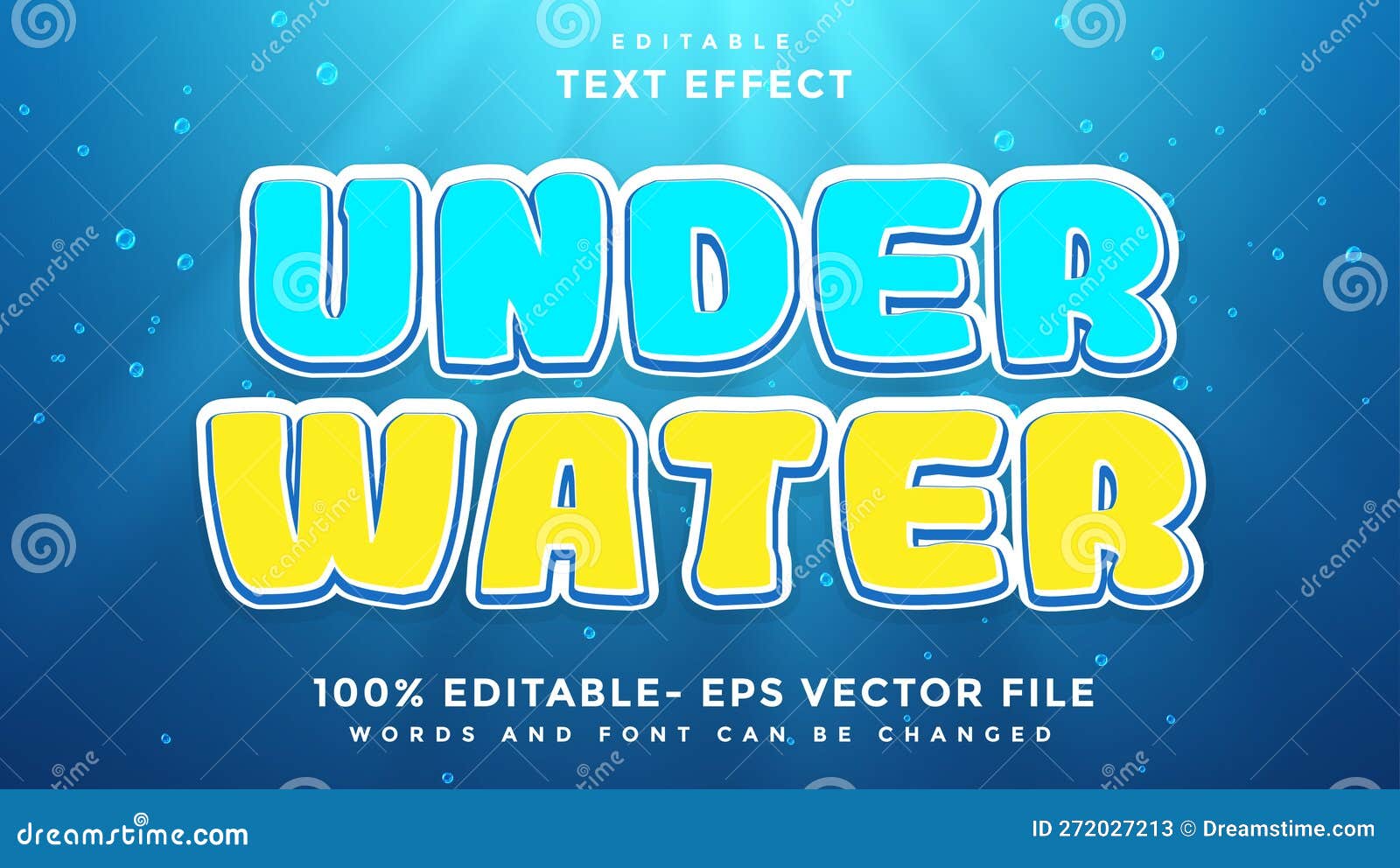 Under Water Editable Text Effect Design, Effect Saved in Graphic Style ...