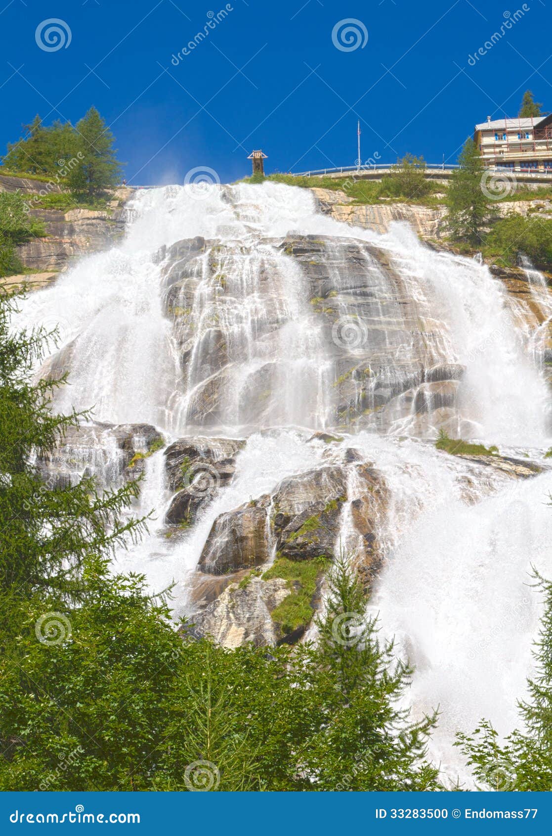 Under a Waterfall, Toce River Stock Photo - Image of formazza ...