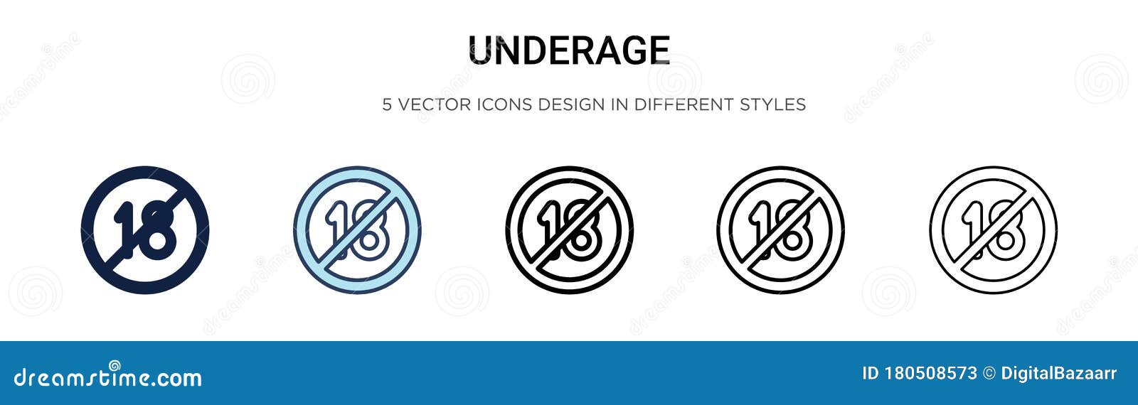 Underage Icon in Filled, Thin Line, Outline and Stroke Style. Vector ...