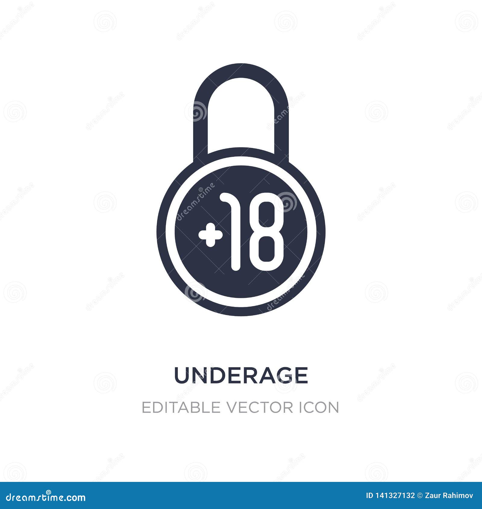 Underage Icon on White Background. Simple Element Illustration from ...
