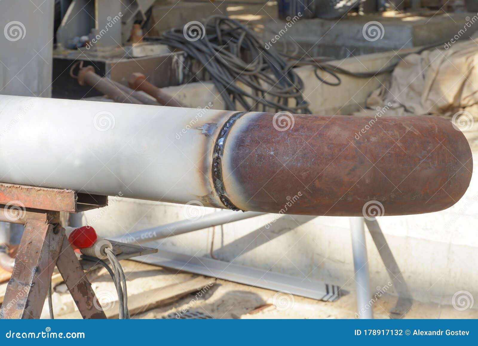 Undercooked Weld Covered with Slag. Piping during Manual Arc Welding ...