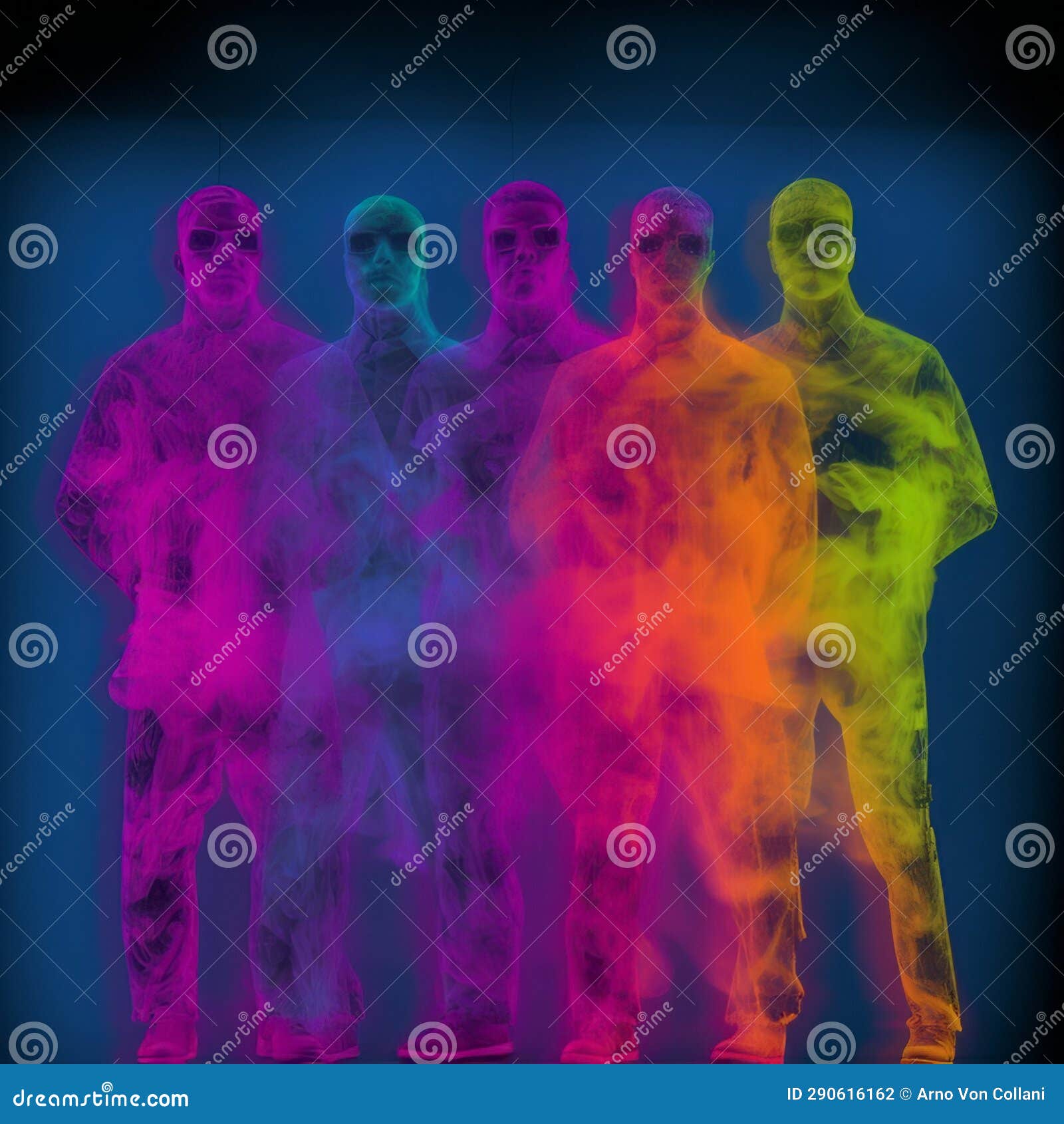 Undercover Operatives: Thermal View Of Men In Covert Attire Stock Photo ...
