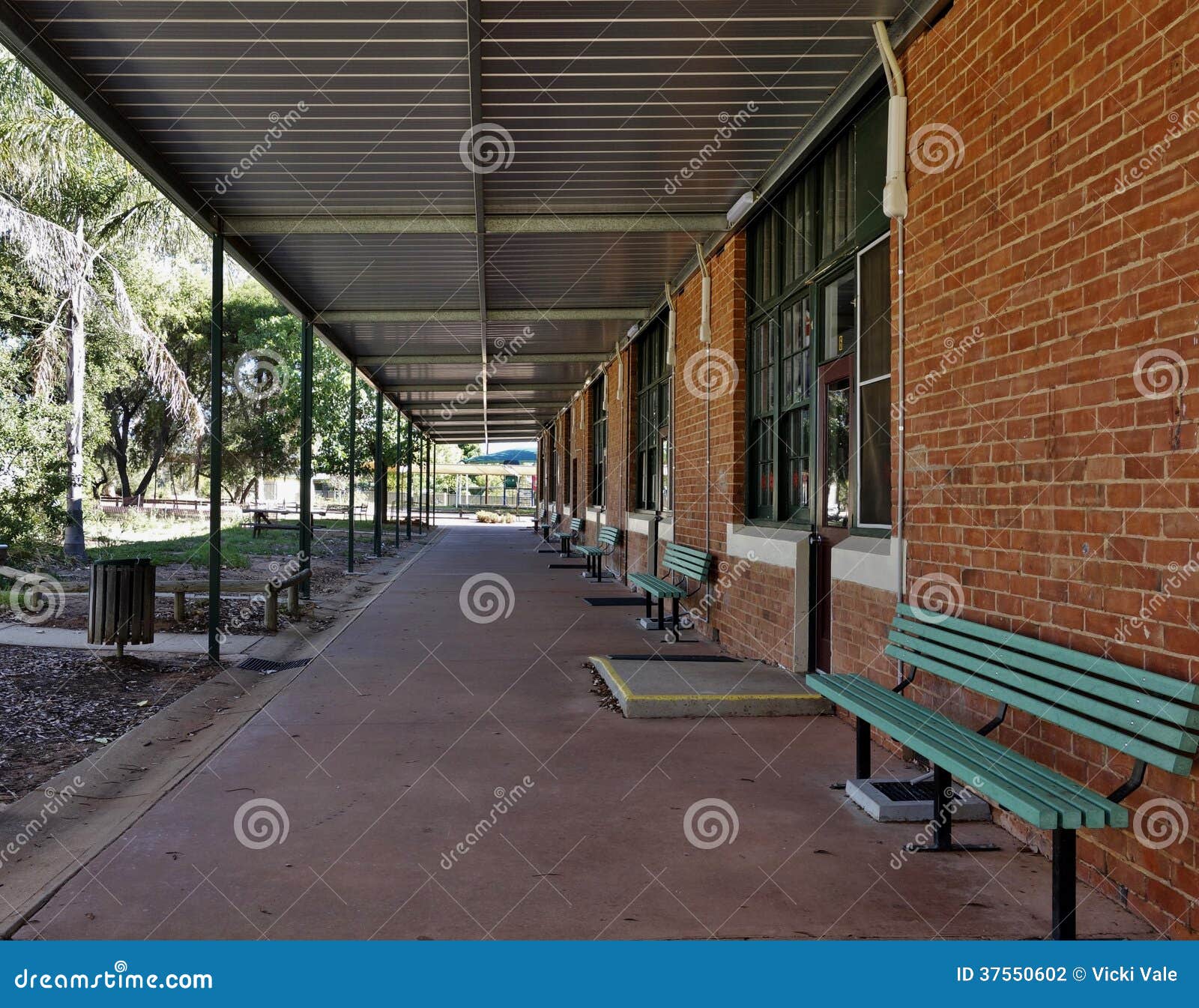 Undercover Walkway. stock photo. Image of schoolyard - 37550602