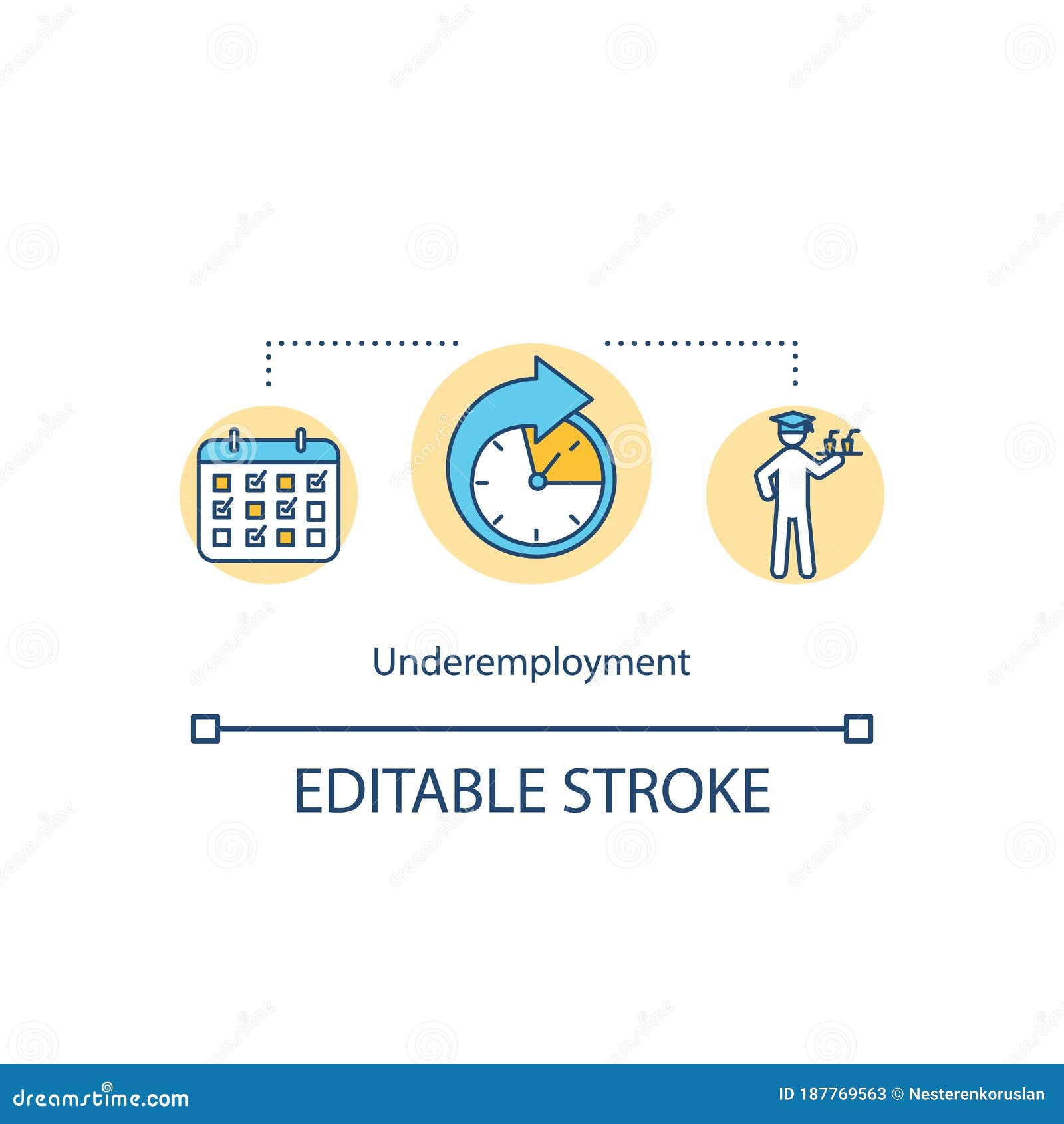 Underemployment Concept Icon Stock Vector - Illustration of labor ...