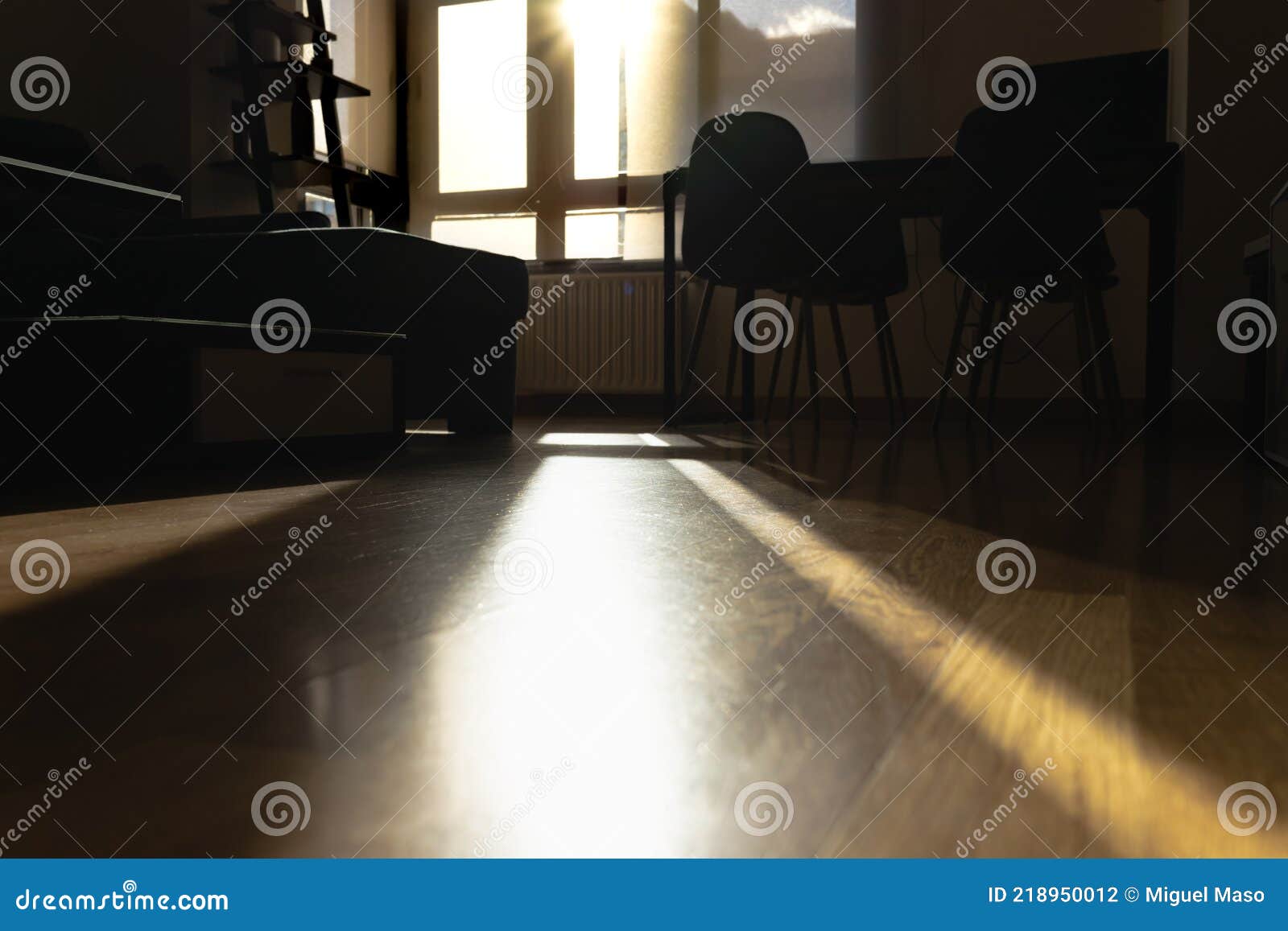 Underexposed Image of a Sunset Inside a House, in the Living Room Stock ...