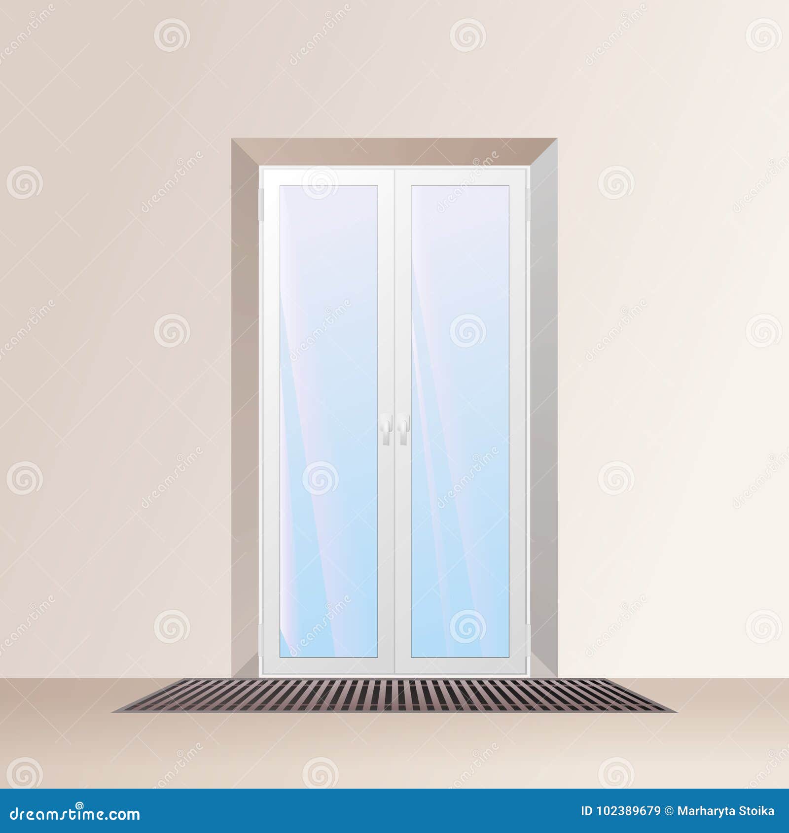 Underfloor Convector Under the Window. Stock Vector - Illustration of ...
