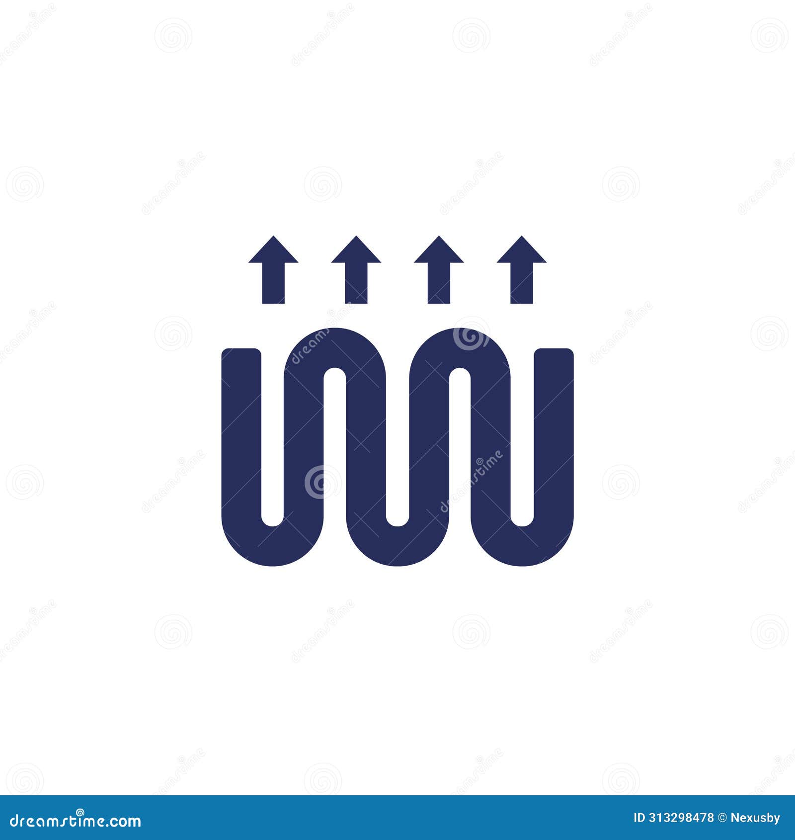 Underfloor Heating Icon with a Pipe Stock Illustration - Illustration ...