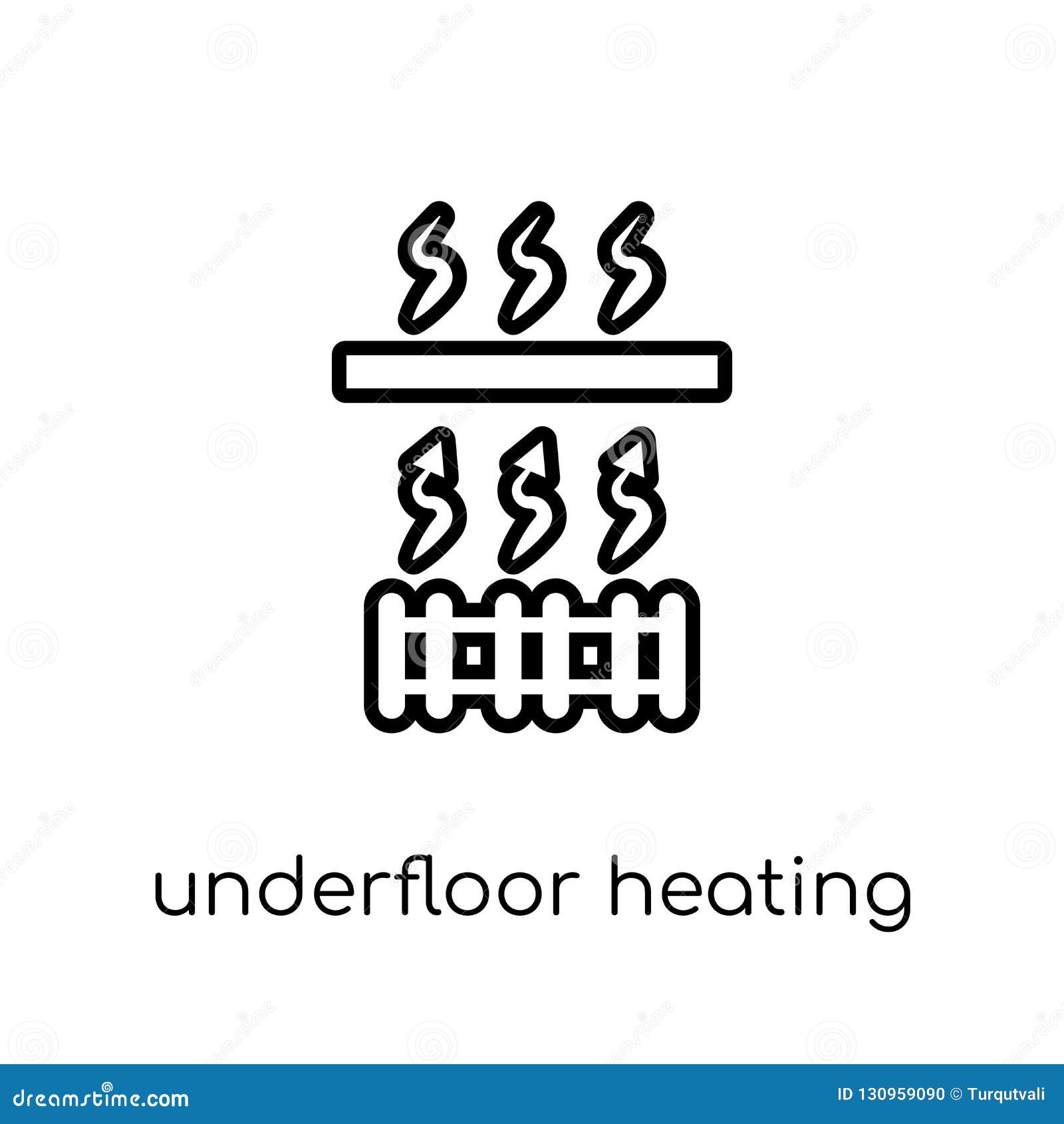 Underfloor Heating Icon. Trendy Modern Flat Linear Vector Underfloor ...