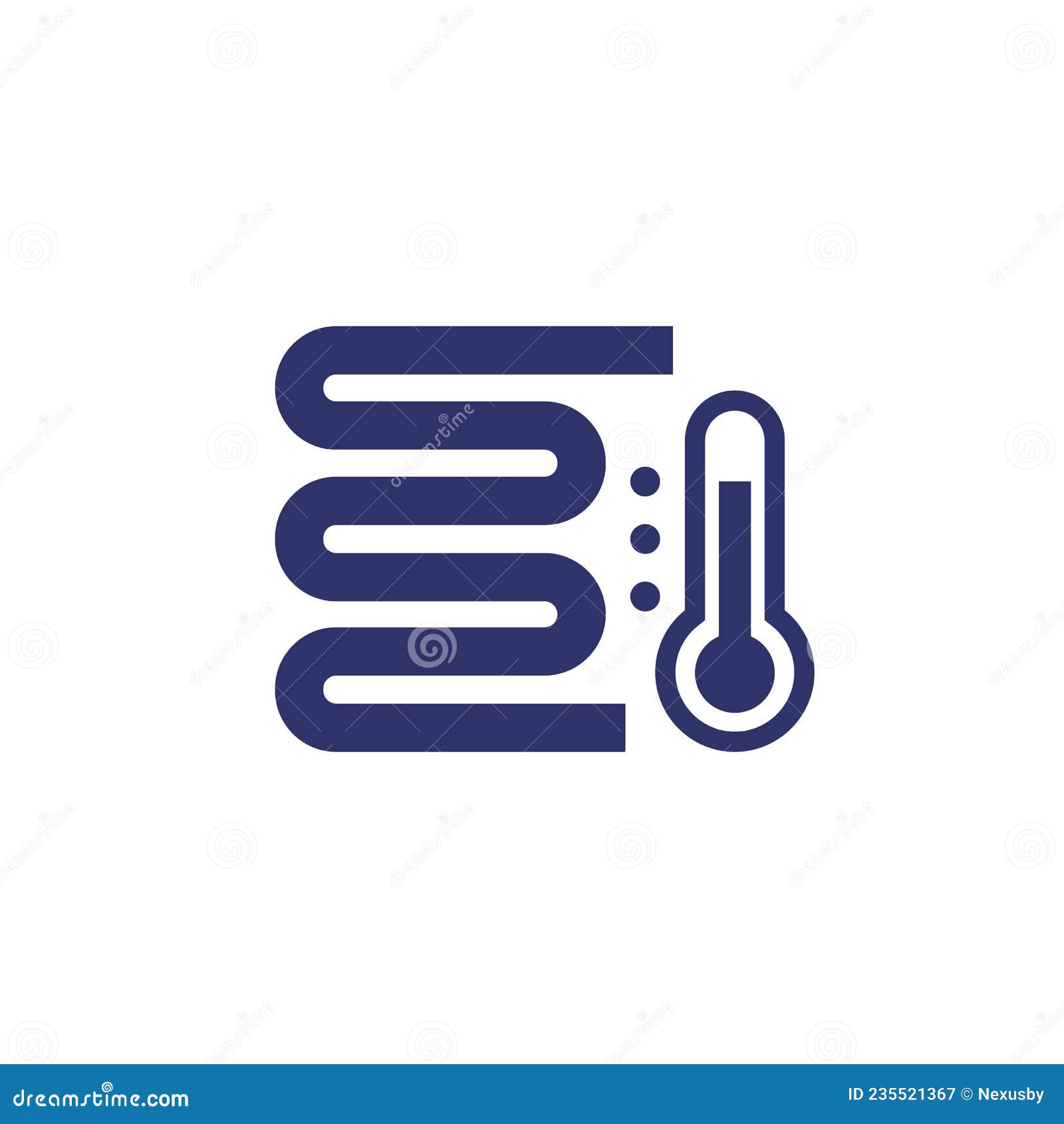 Heating Icon With Three Straight Arrows Over Heater Element. Thermal ...