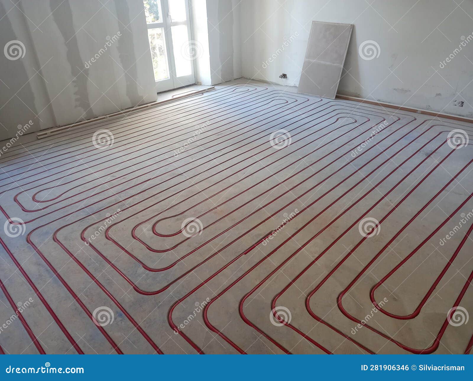 Underfloor Radiant Heating and Cooling Construction Stock Photo - Image ...