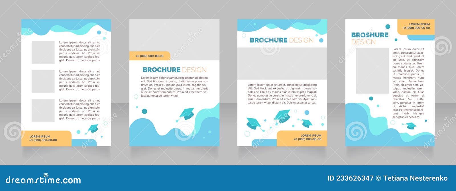 Undergraduate Program for University Blank Brochure Layout Design Stock ...