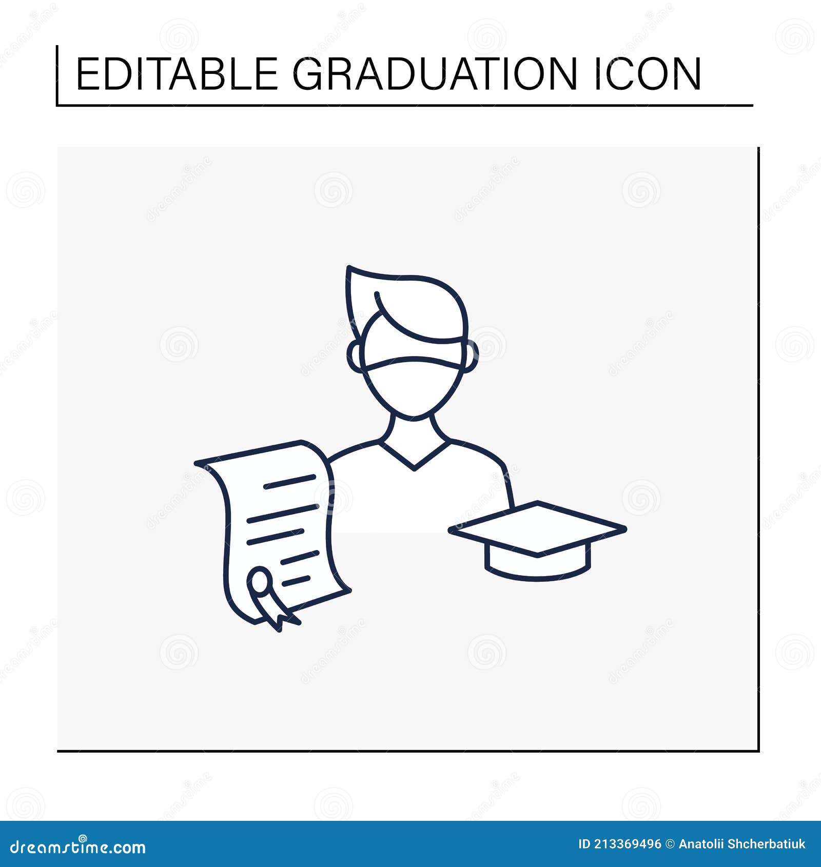 Undergraduate Student Line Icon Stock Vector - Illustration of ceremony ...