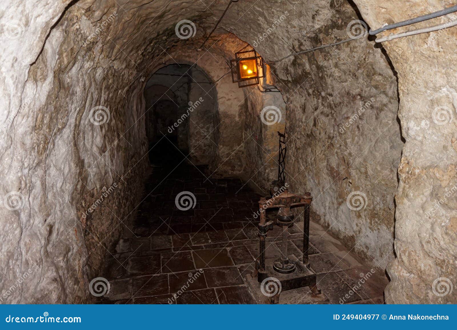 Underground Ancient Passages Under the City. Stock Image - Image of ...