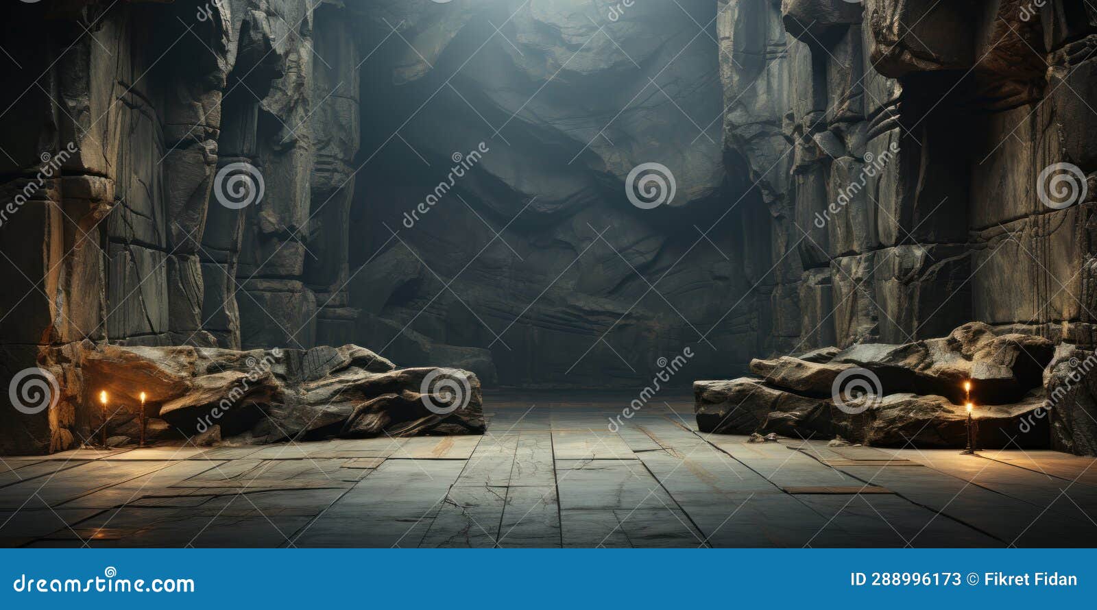 Underground Ancient Stone Cave. Museum and Exhibition Concept. Stock ...