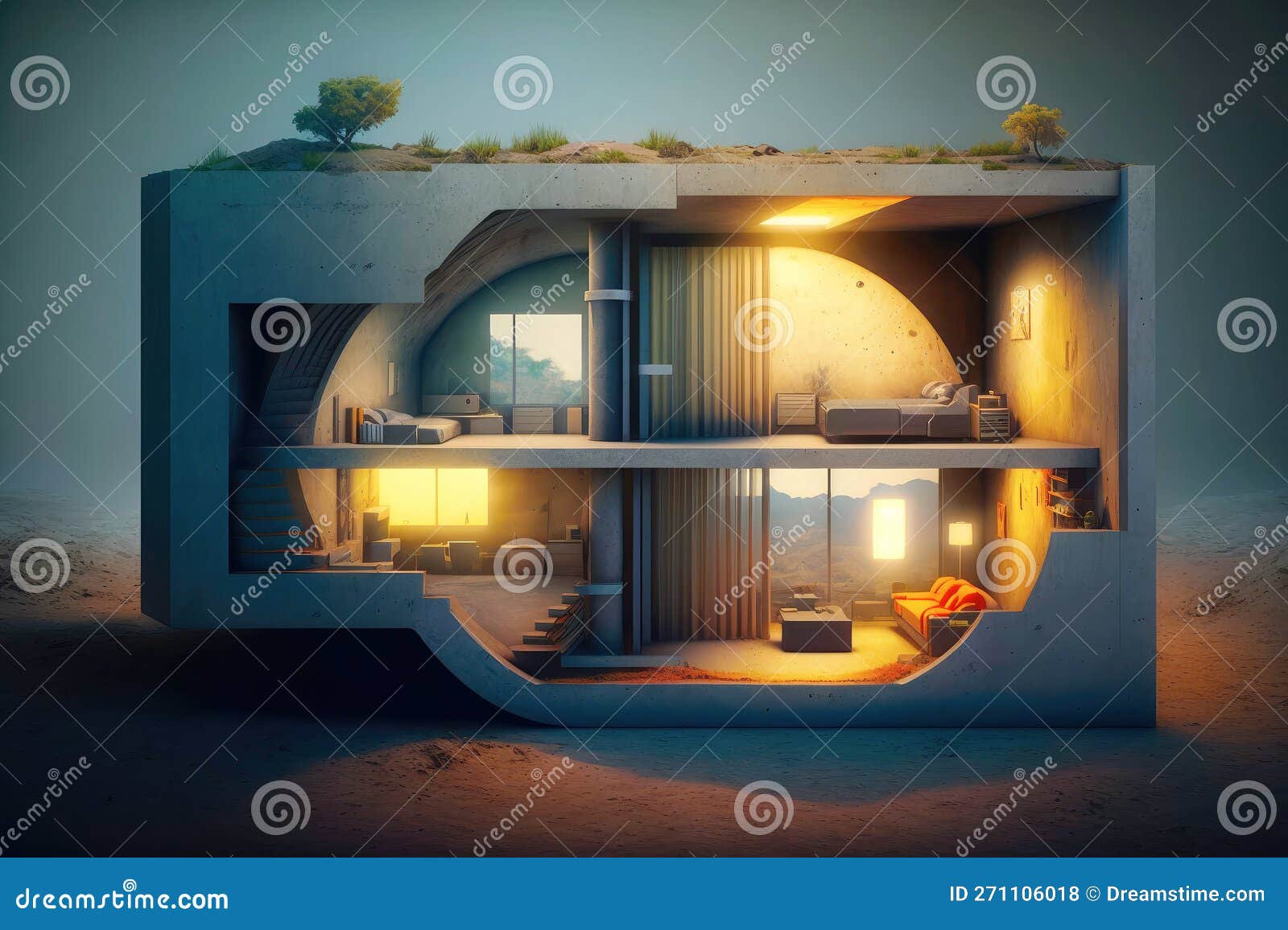 Underground Bunker. Bunker. Bunker Floor Plan. Bunker Floor Plan. 3D ...