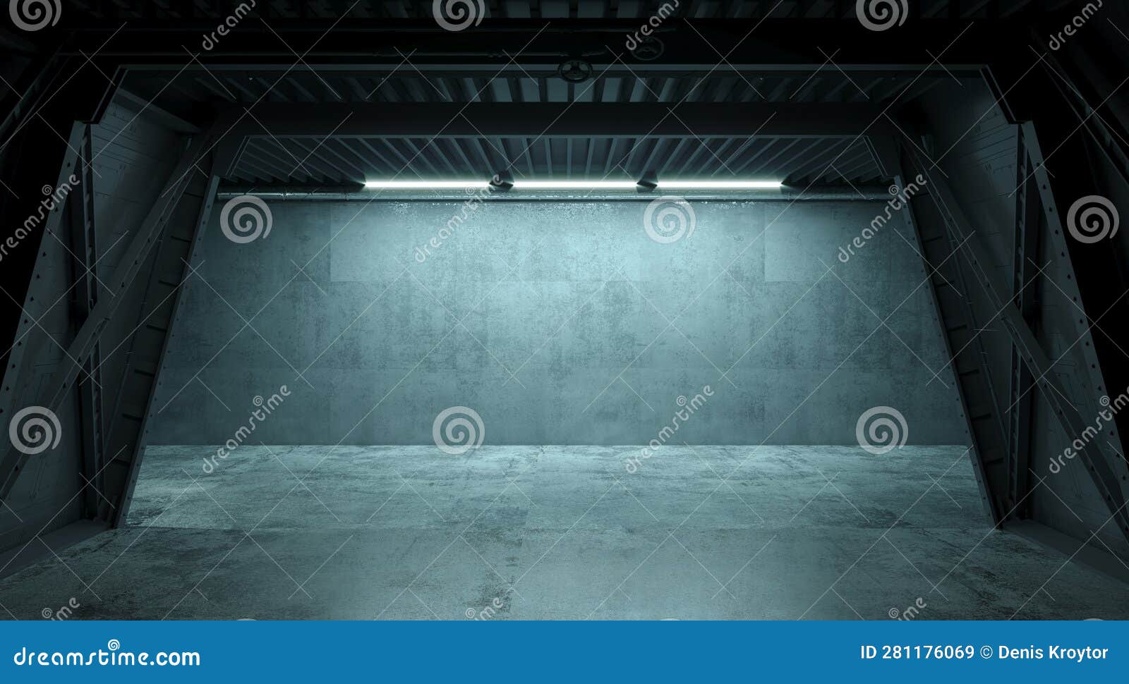 Underground Bunker or Subway Station or Factory Stock Illustration ...