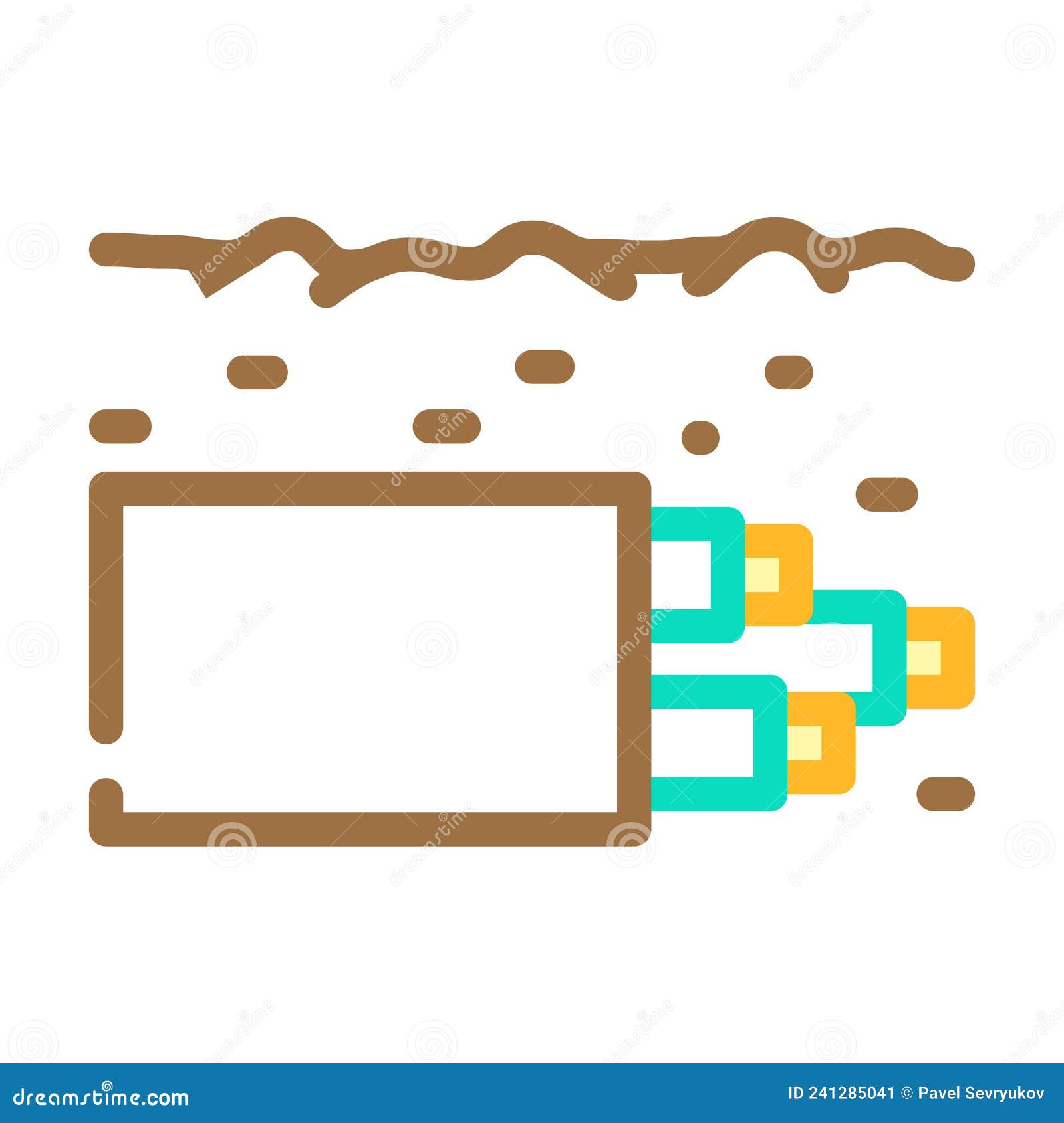 Underground Cable Color Icon Vector Illustration Stock Vector ...