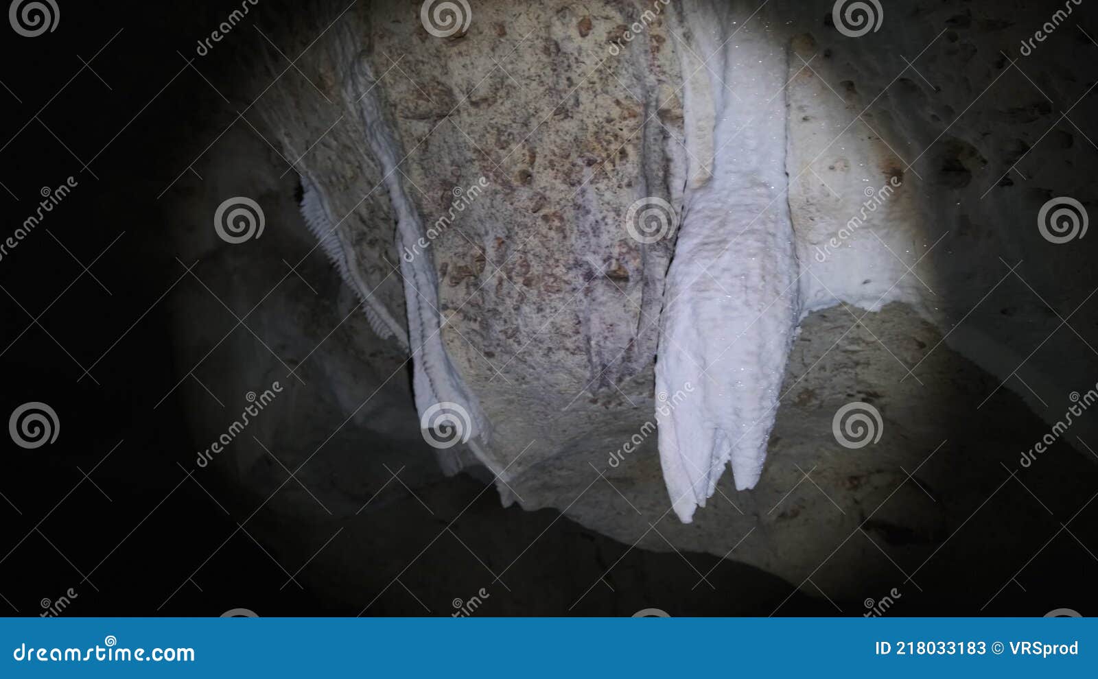 Underground Cave with Stalactite Rock Formations Hanging from Twins ...