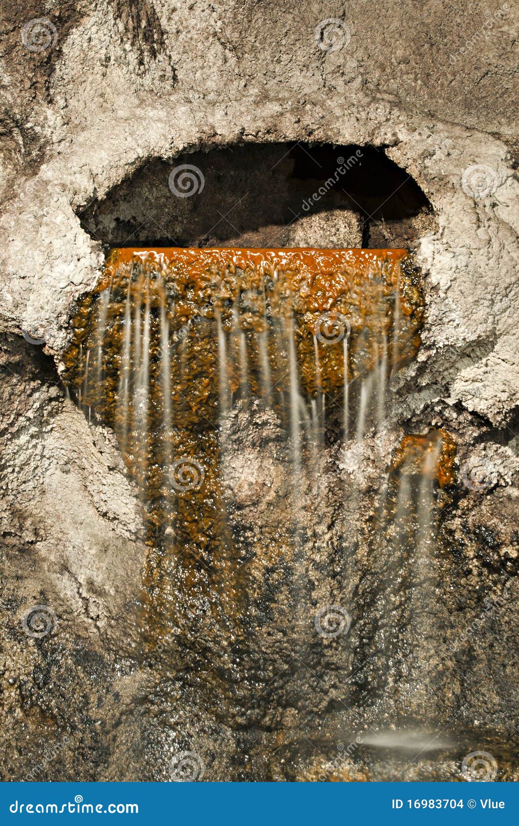 Underground Cave Waterfall stock photo. Image of inside - 16983704