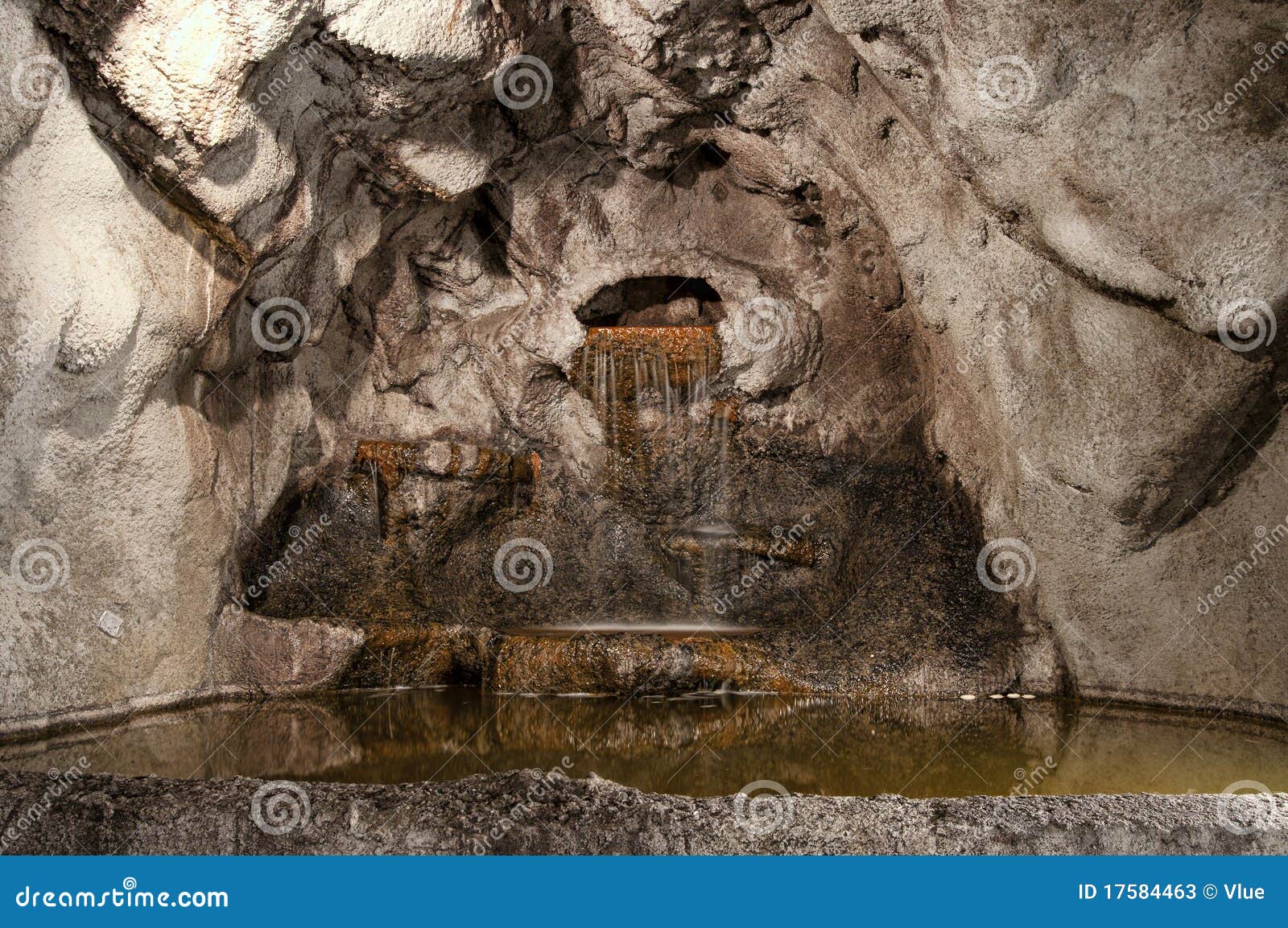 Underground Cave Waterfall stock image. Image of place - 17584463