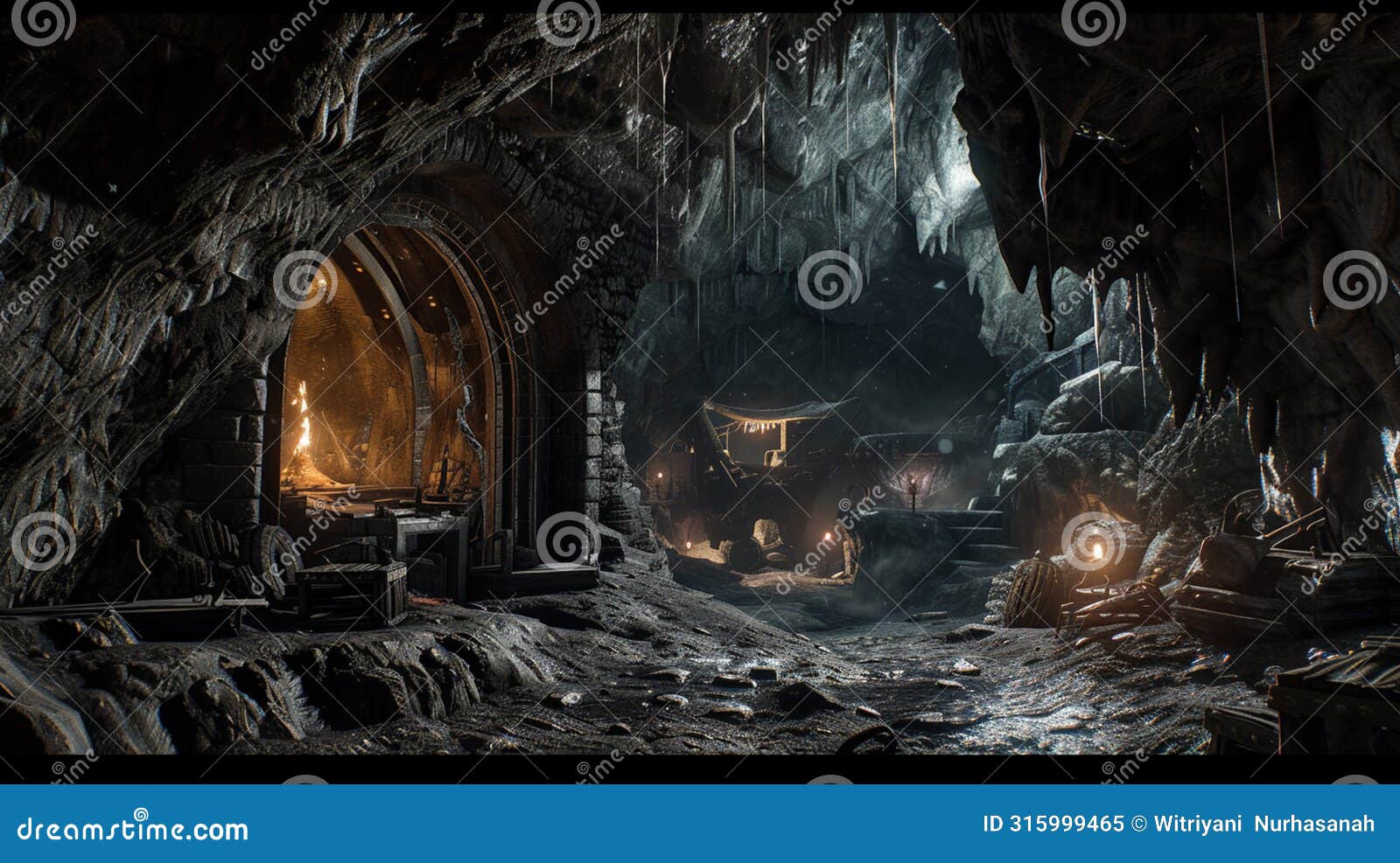 An Underground Cavern Transformed Into A Magnificent Dwarven Forge. Generative Ai Royalty-Free ...