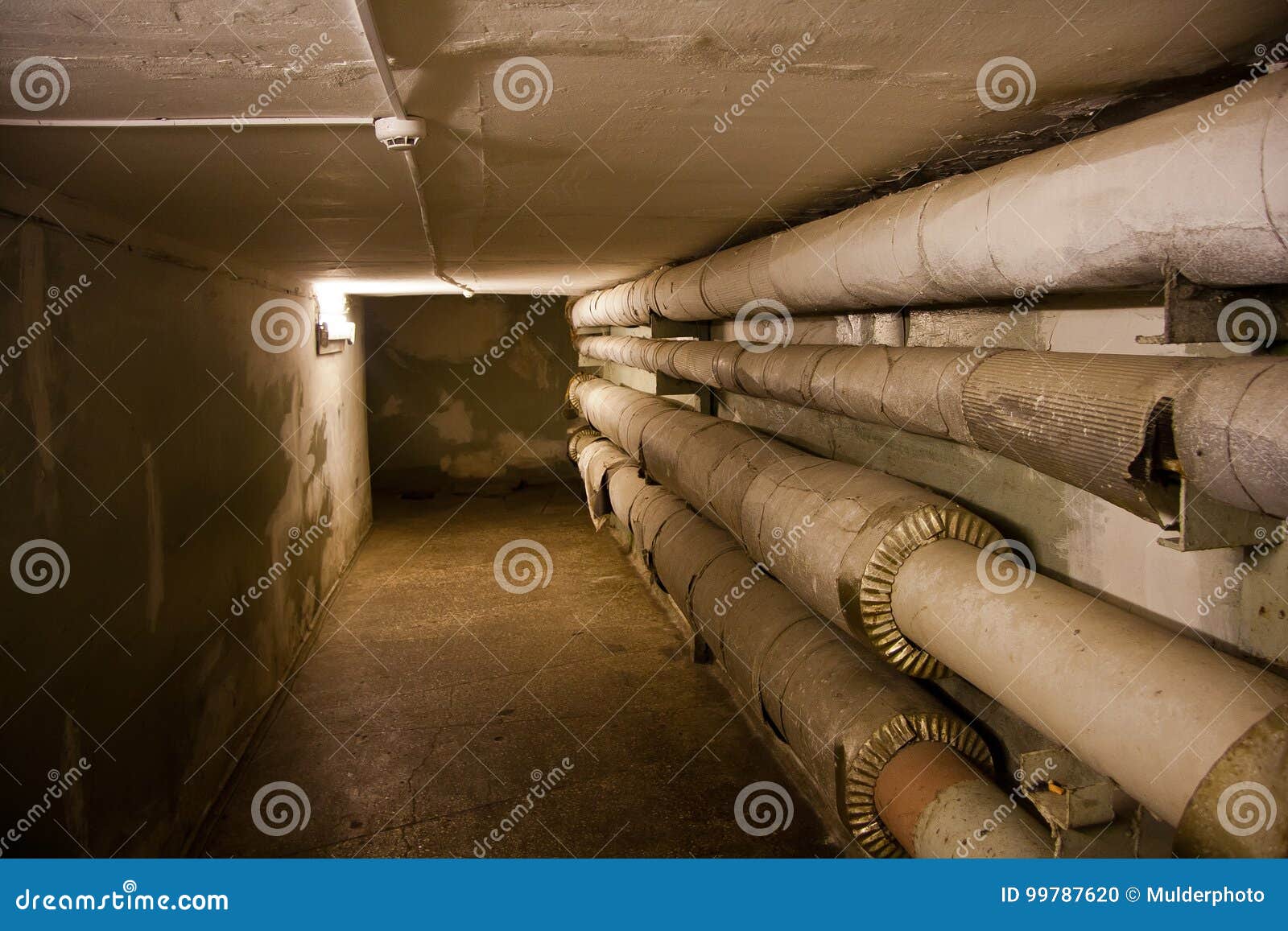 Underground Cellar with Water Heating Pipes Stock Photo - Image of ...
