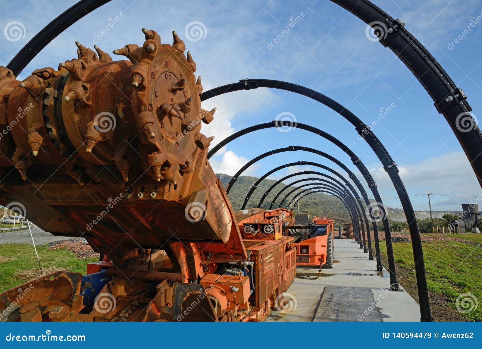 Underground Coal Mining Machine on Display Stock Image - Image of ...