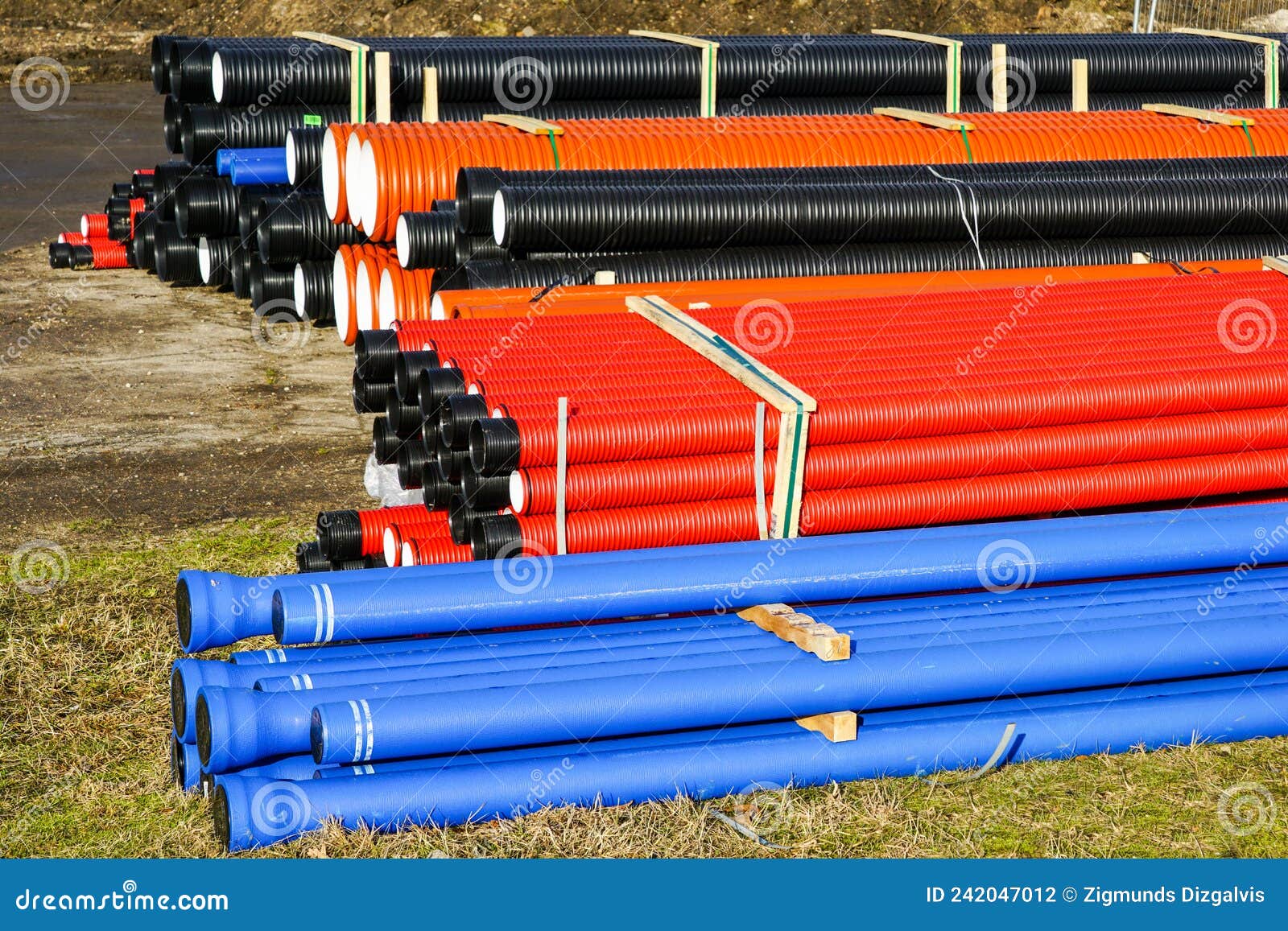 Underground Communication Plastic Pipes of Different Colors and ...