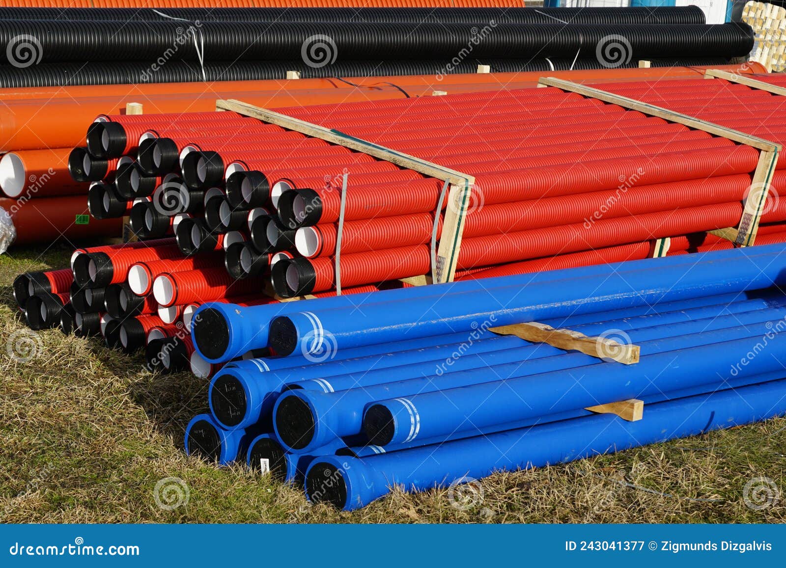 Underground Communication Plastic Pipes of Different Colors and ...
