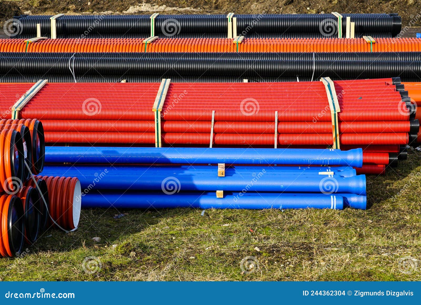 Underground Communication Plastic Pipes of Different Colors and ...