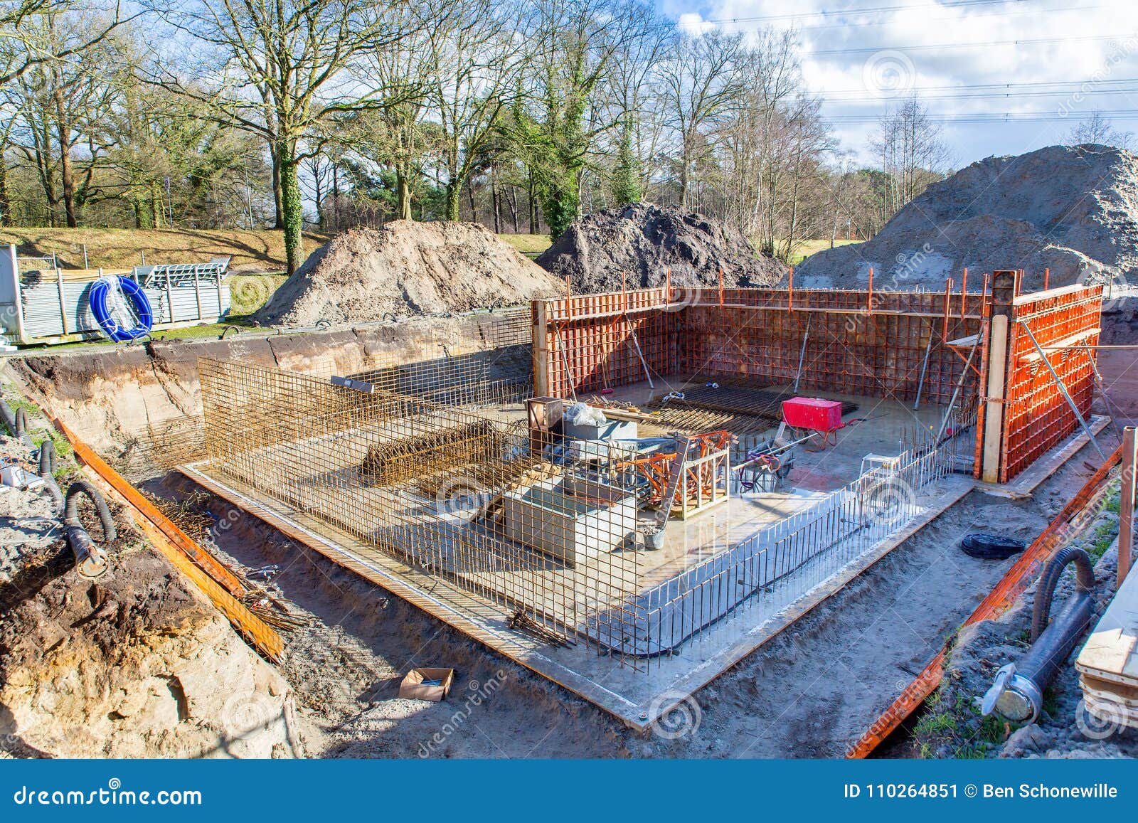 Underground Construction Site of House Stock Image - Image of concrete ...