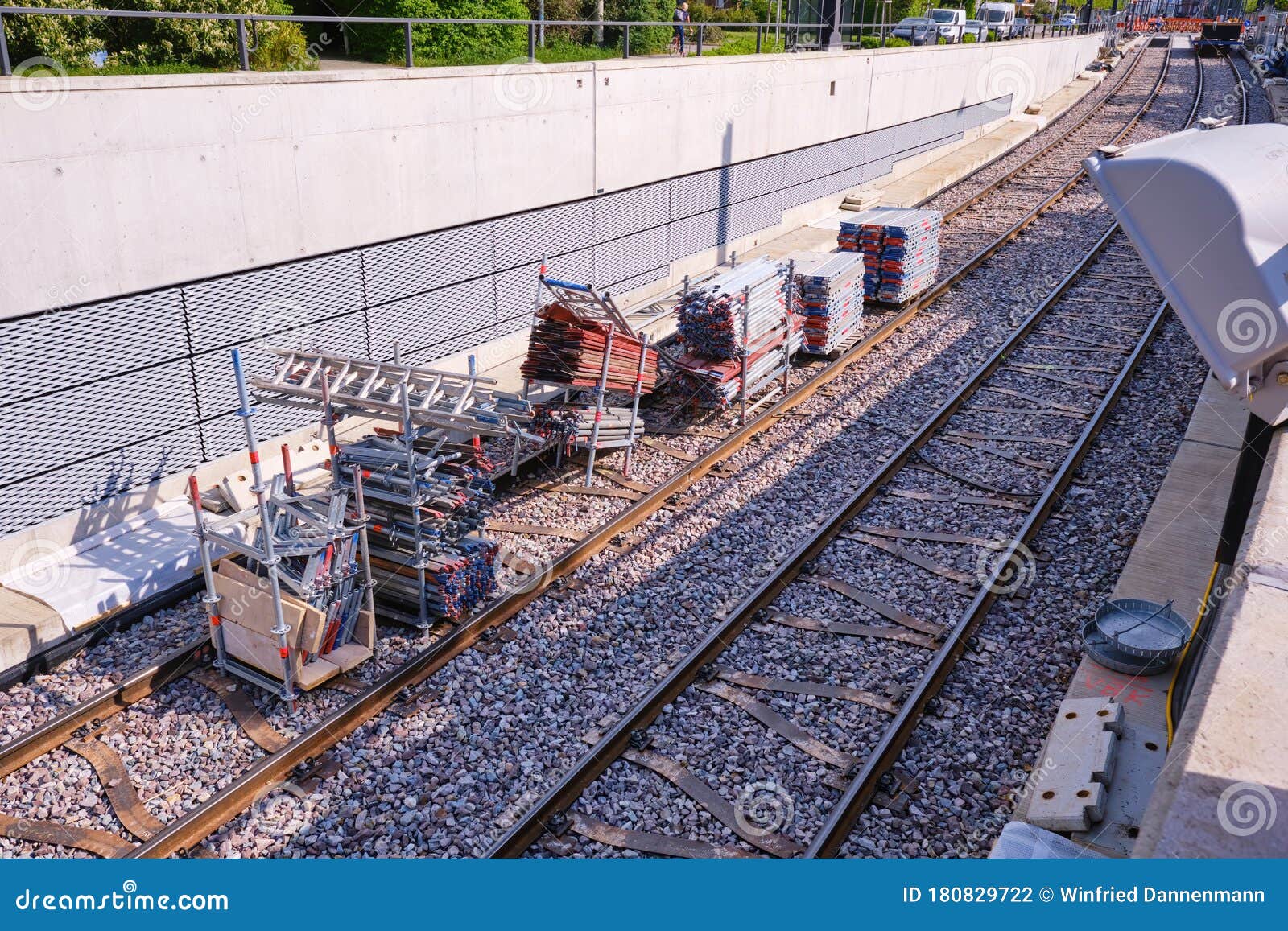 Underground Construction Site with Tools and Building Materials Stock ...