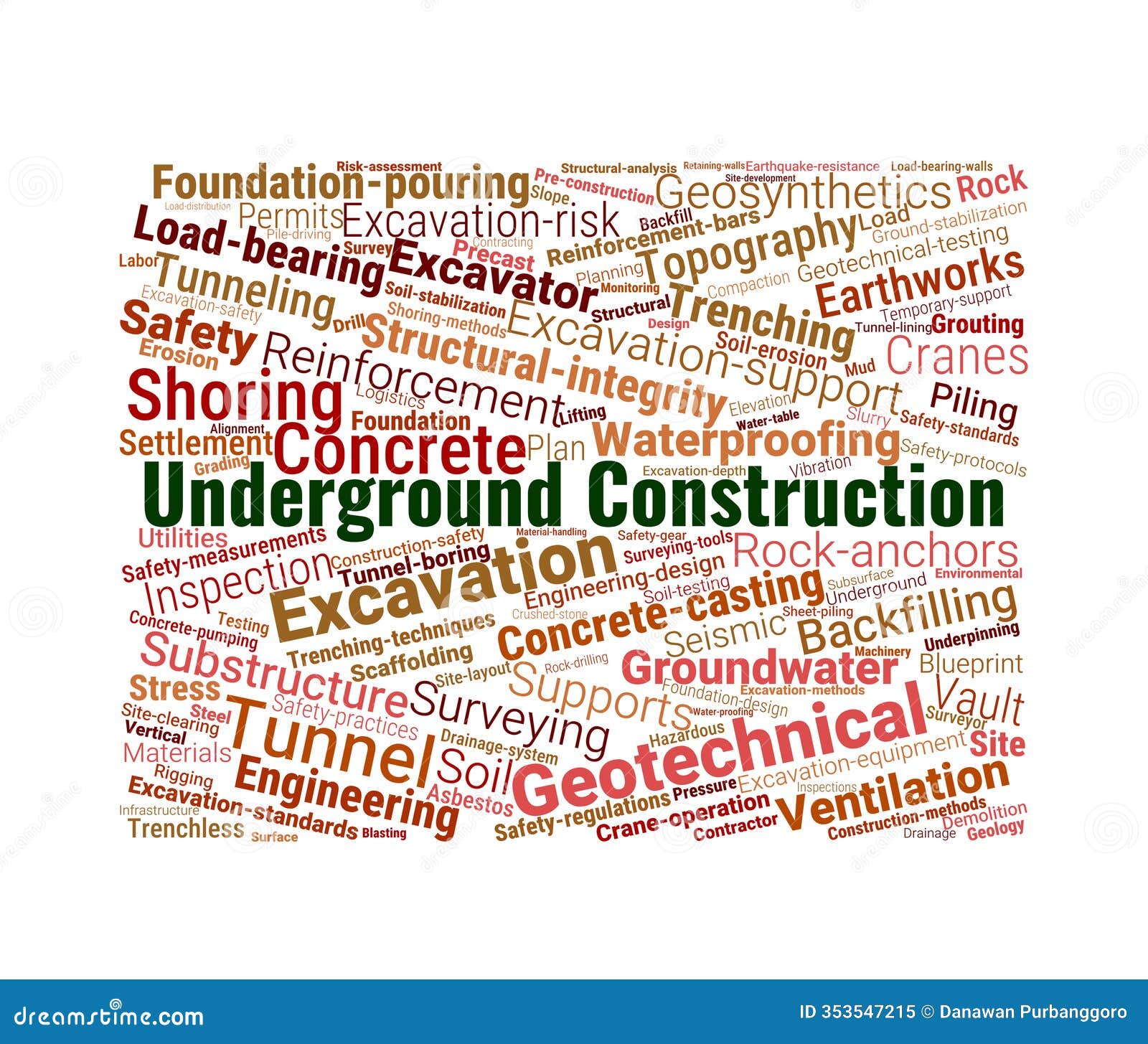 Underground Construction Word Cloud Stock Illustration - Illustration ...