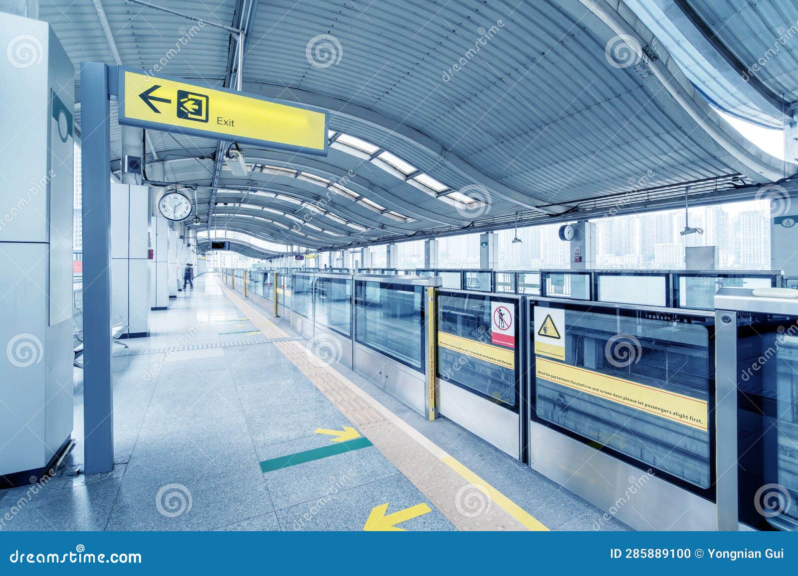 Underground Corridor of Subway Station Stock Photo - Image of transport ...