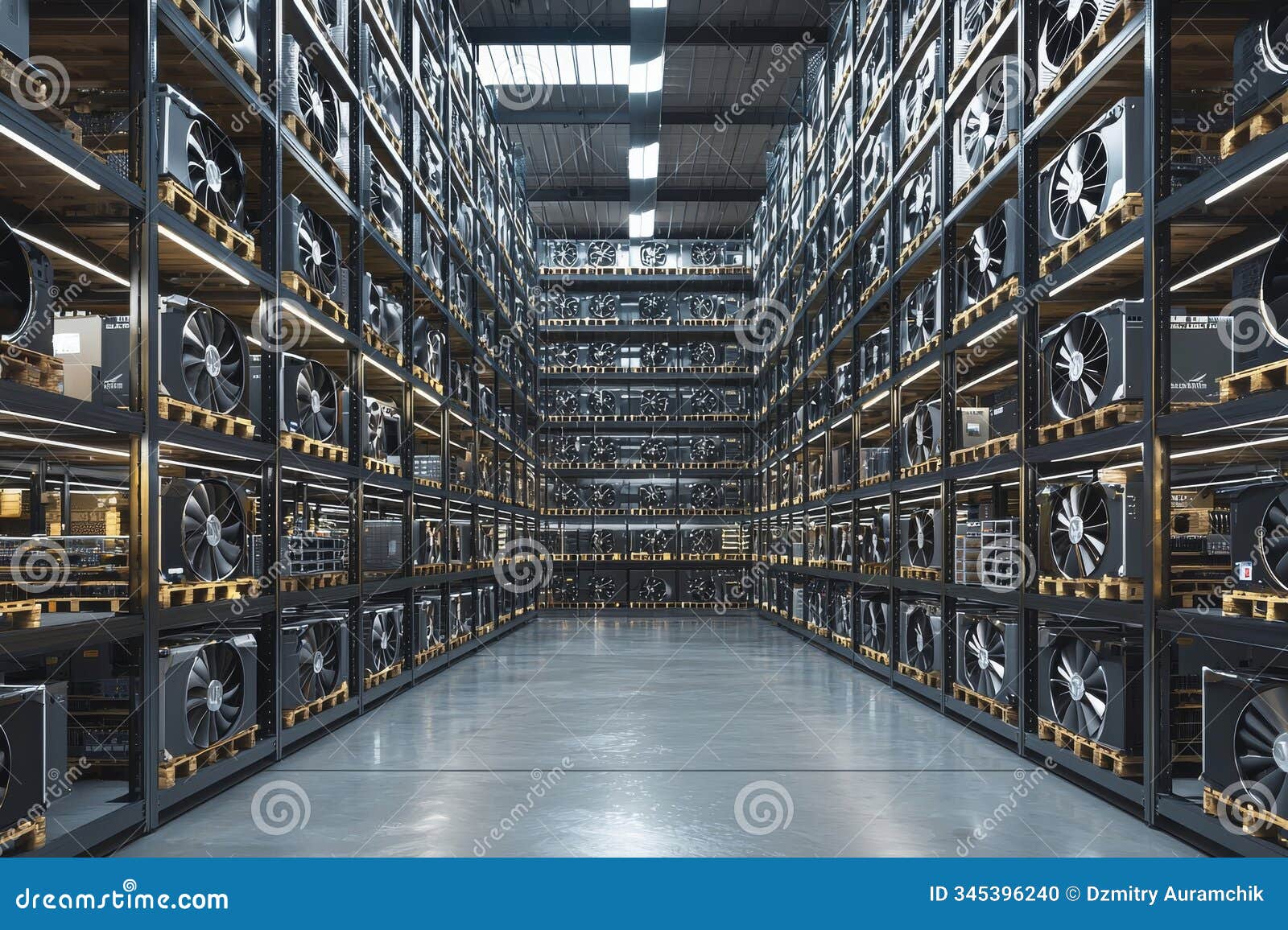 An Underground Crypto Mining Farm with a Rack for Graphics Cards or ...