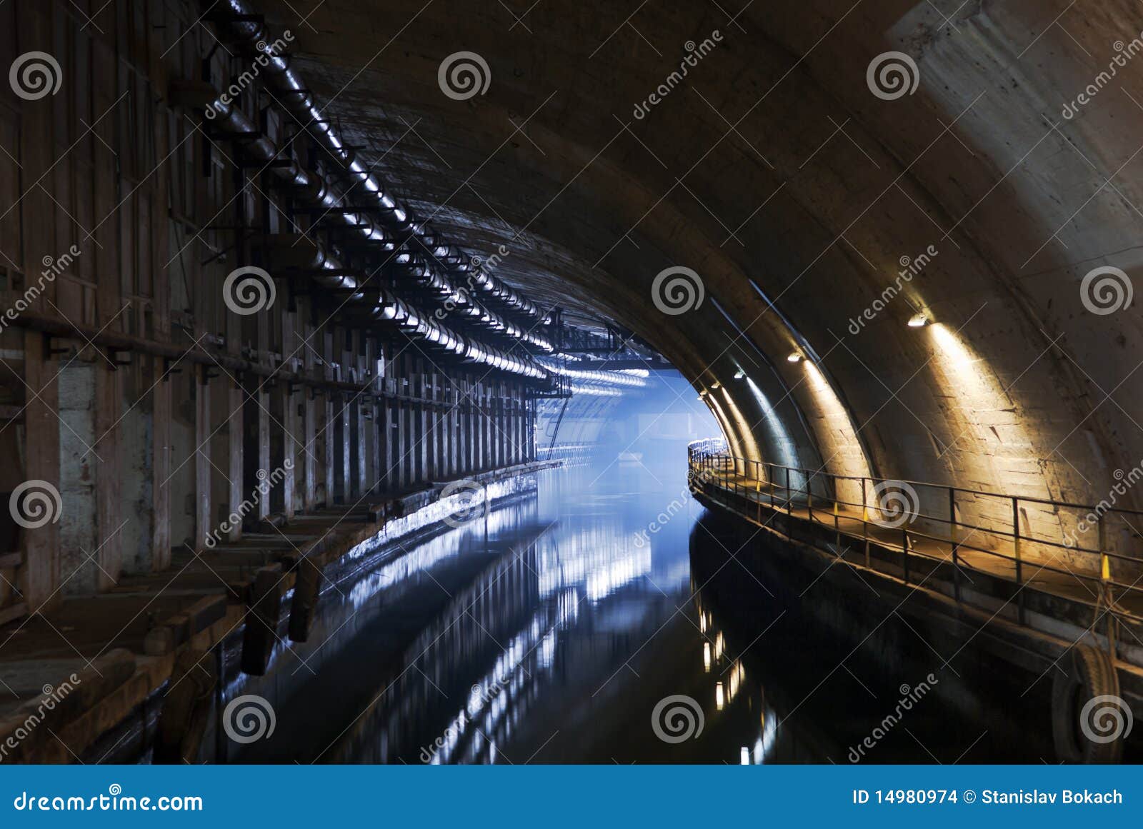 Underground dock stock photo. Image of exploration, colonnade - 14980974