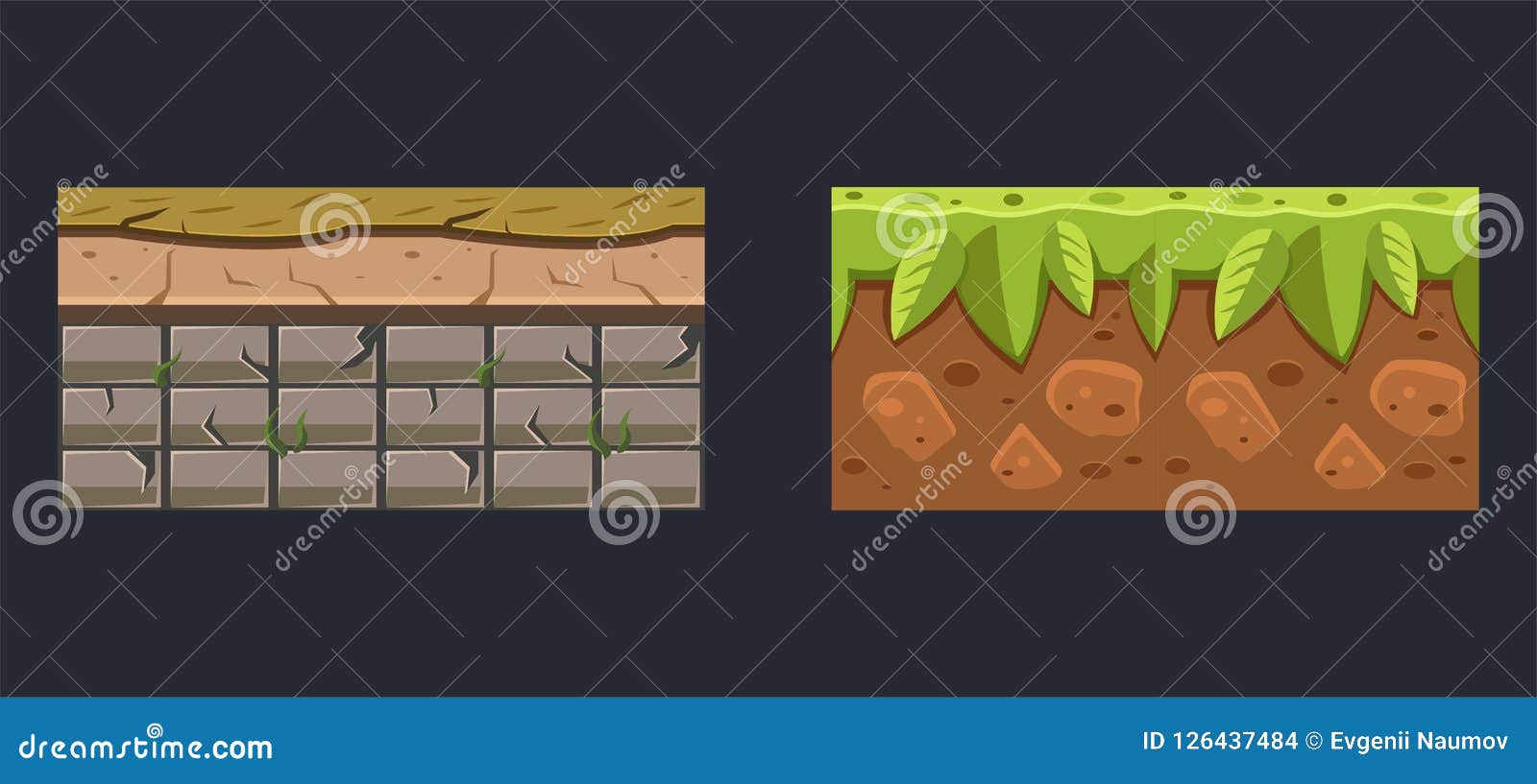 Underground Earth Surface, Land and Soil Texture, Game User Interface ...