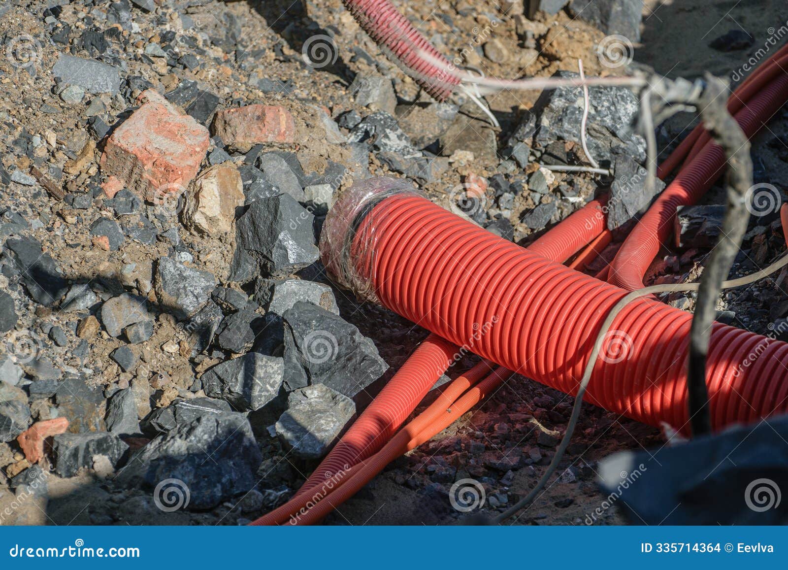 Electrical Cables Hang From The Ceiling In A Cable Duct Royalty-Free ...