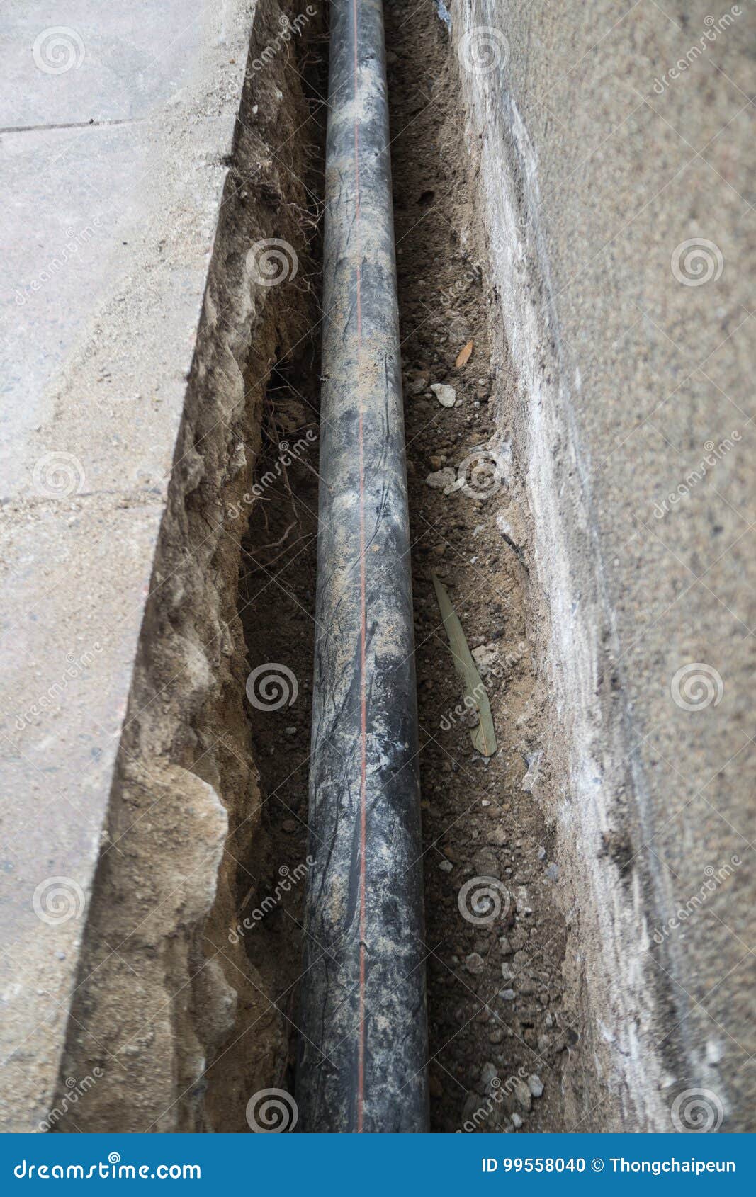 Electrical conduit stock photo. Image of excavation, underground - 99558040