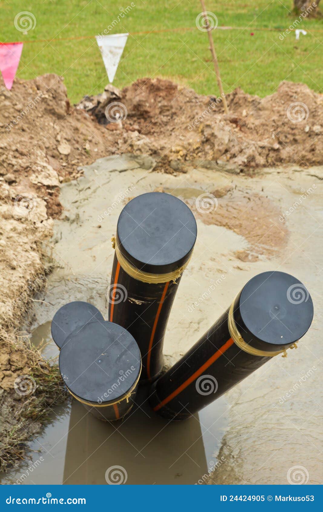 Underground Electrical Conduits Stock Image - Image of pipeline, bundle ...