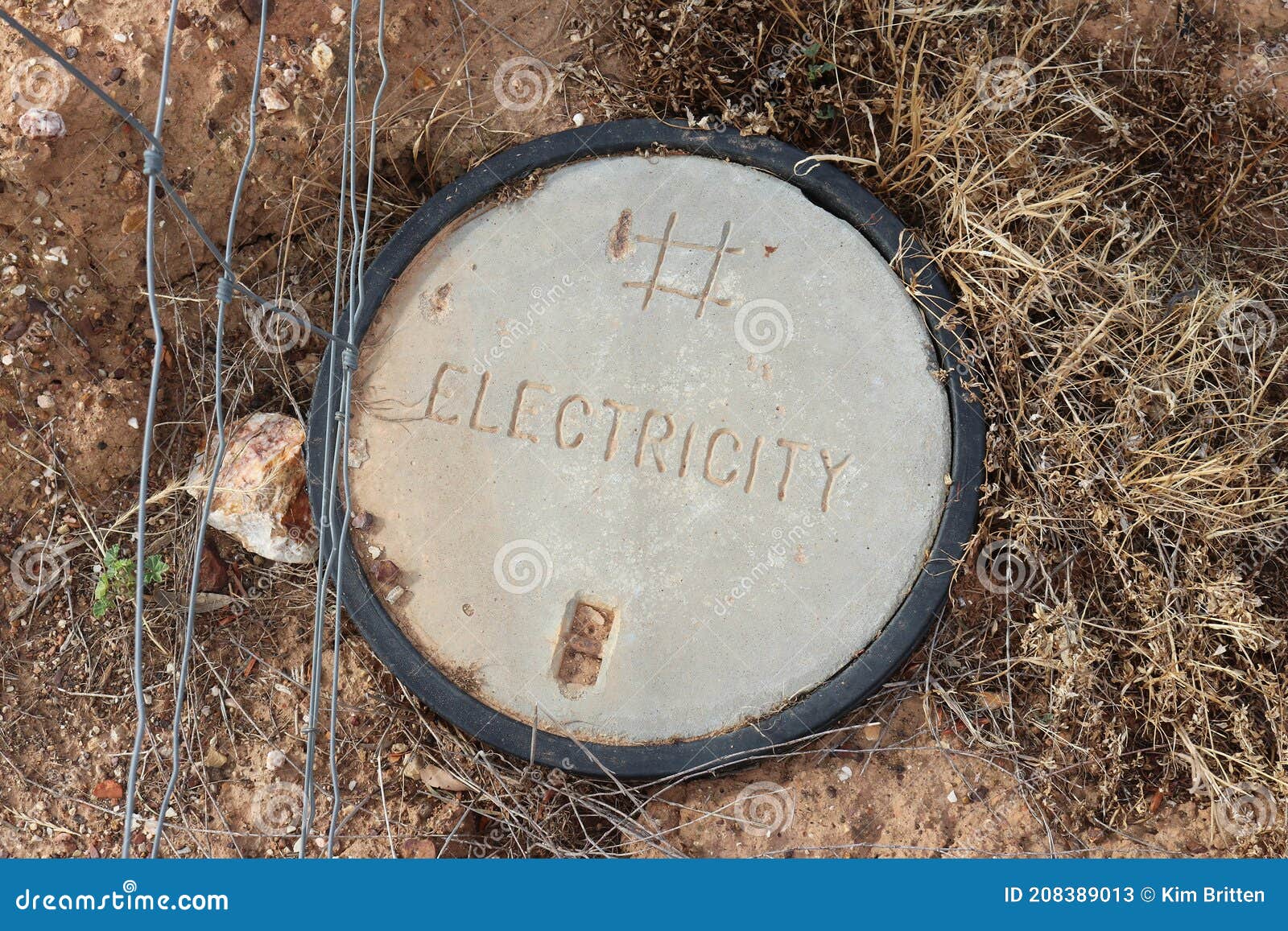 Underground Electricity Supply Access Concrete Cover Stock Image ...
