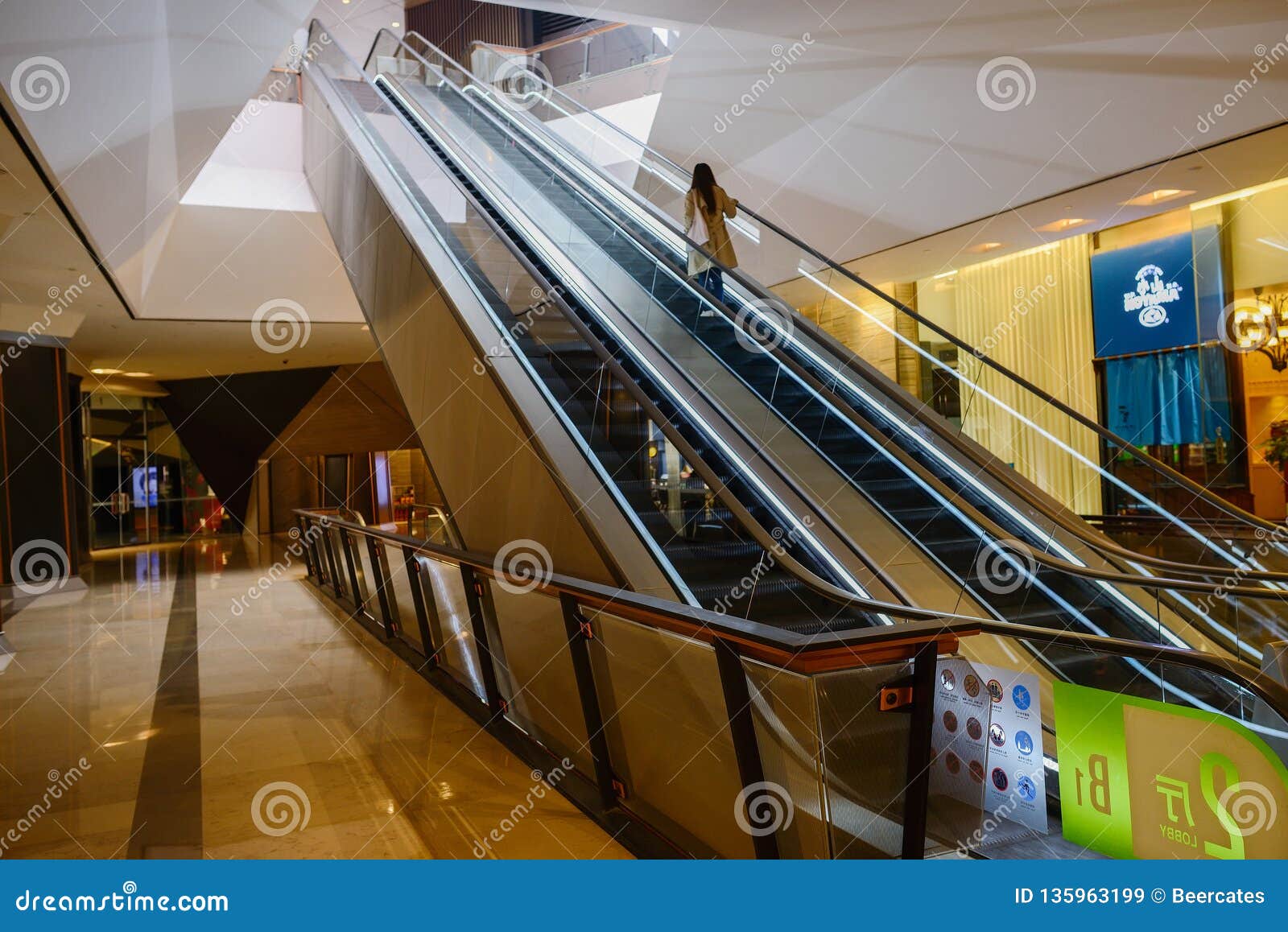 Underground Escalators at Taikooli,Chengdu Editorial Stock Image ...