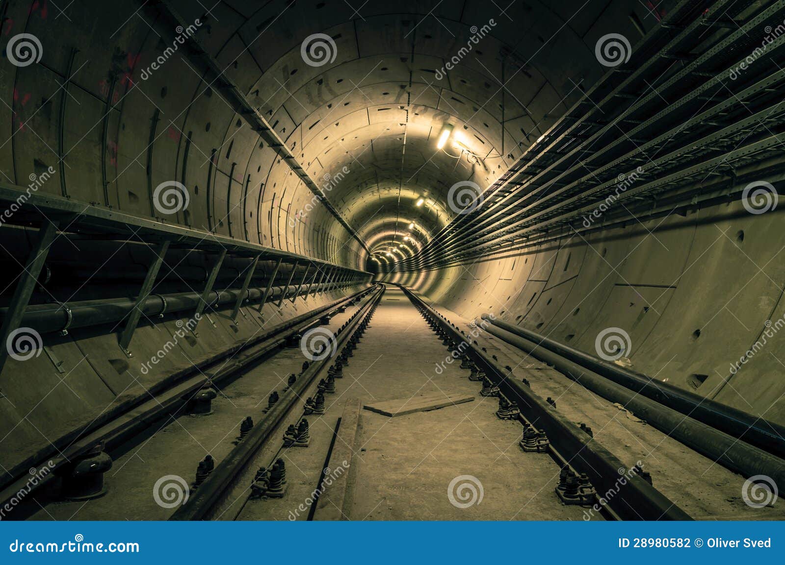 Underground Facility with a Big Tunnel Stock Photo - Image of vault ...