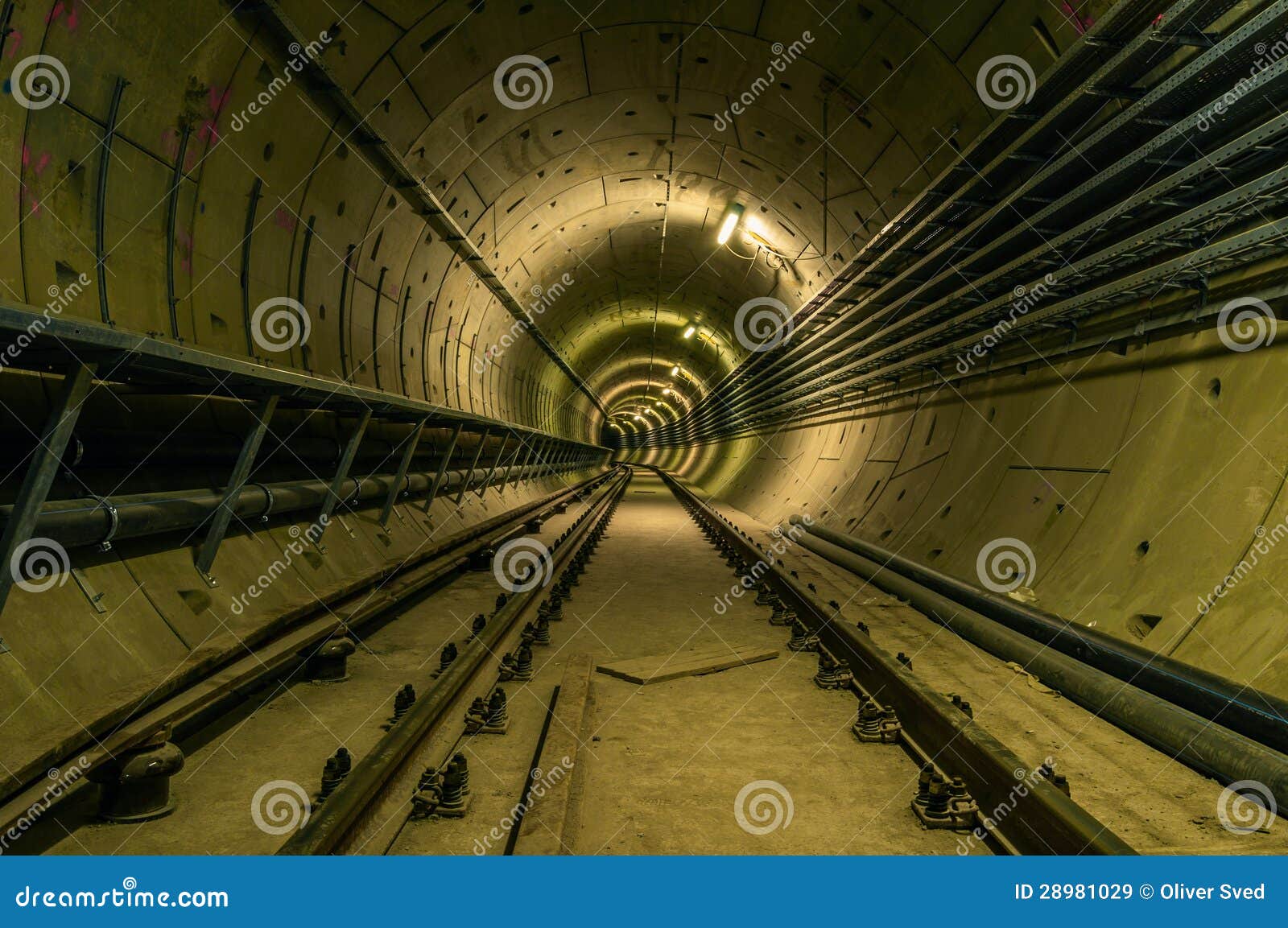 Underground Facility with a Big Tunnel Stock Image - Image of bright ...