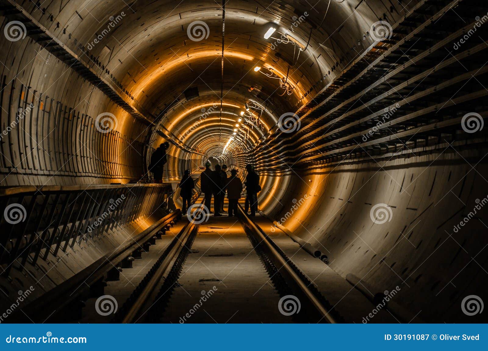 Underground Facility with a Big Tunnel Stock Image - Image of deep ...